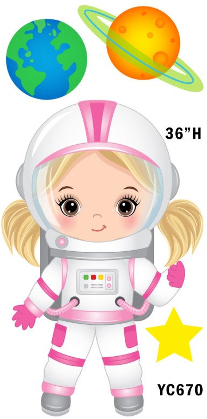 Girl Astronout Cutout Coroplast Party Props Decor Chiaras - Etsy