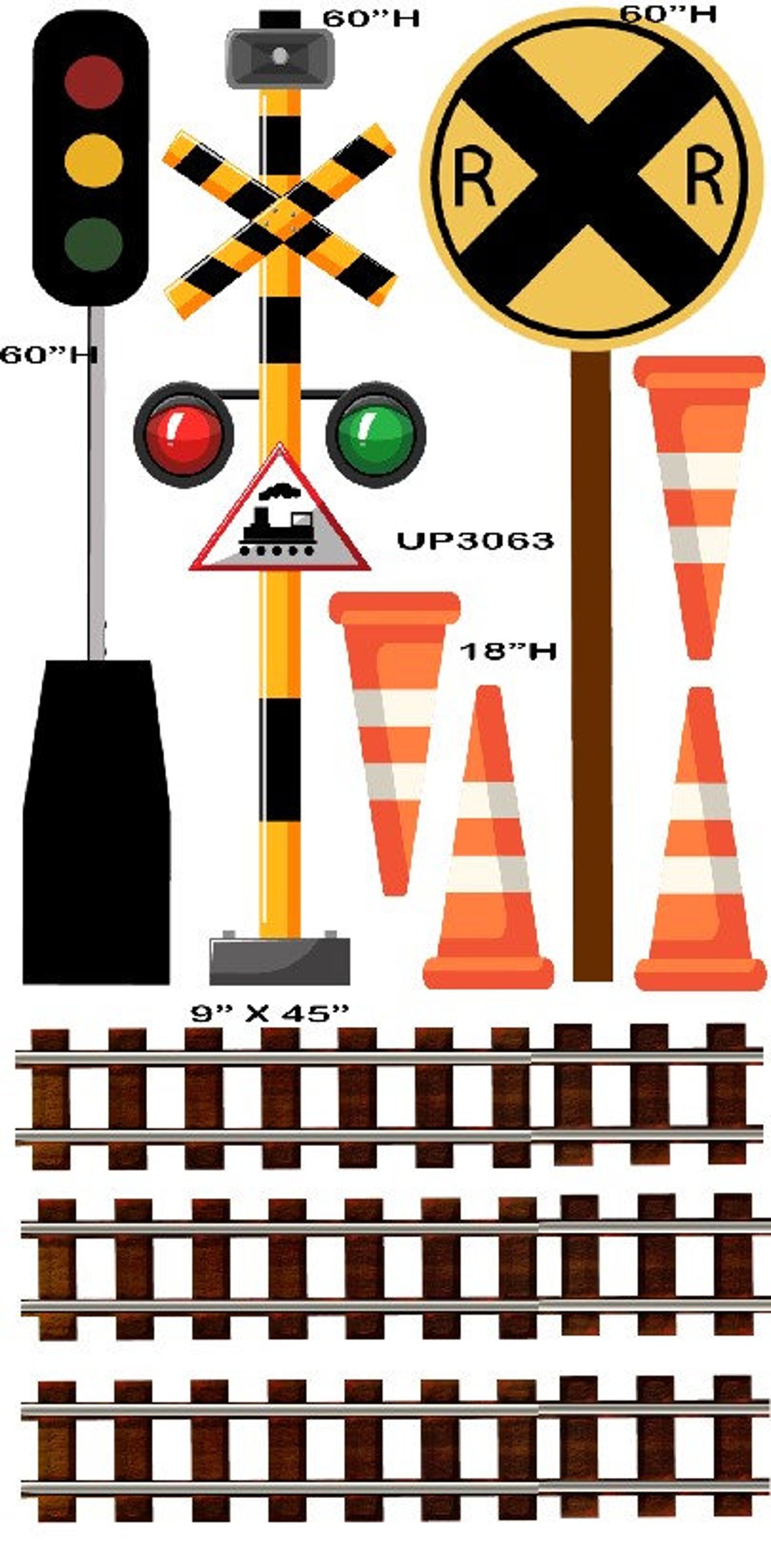 Train Tracks Traffic Signs Coroplast Party Props Decorations - Etsy