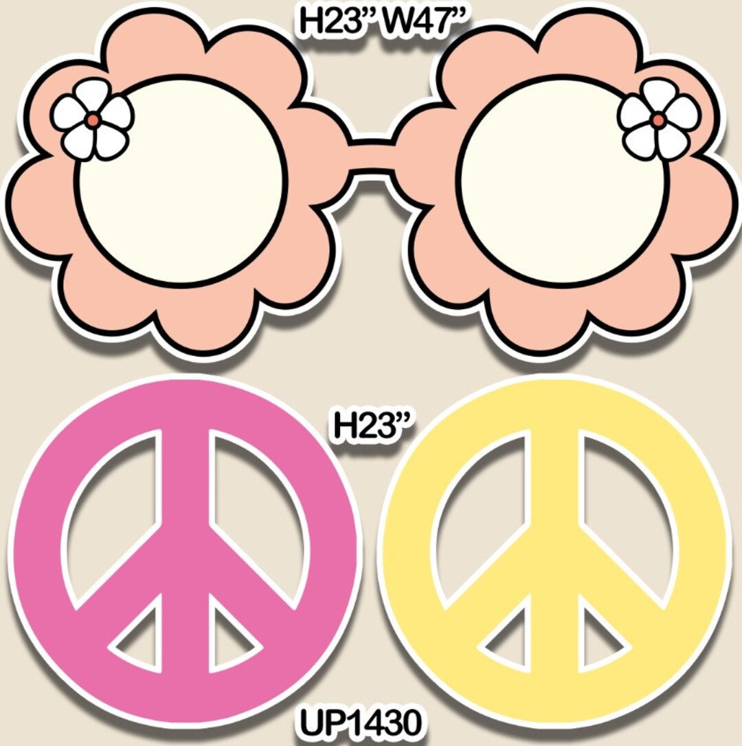 Groovy Glasses Party Props Decorations Backdrops Cutouts Signs Etsy