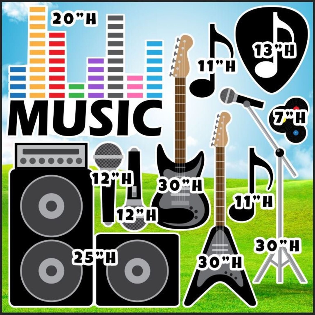 MUSIC Party Props Decorations Backdrops Cutouts Signs Decor - Etsy
