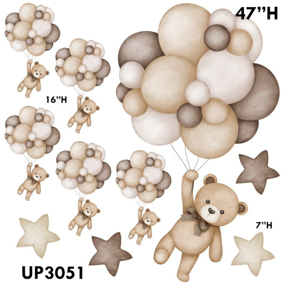 Cute BEARS With Balloons Party Props Decorations Backdrops 4mm - Etsy