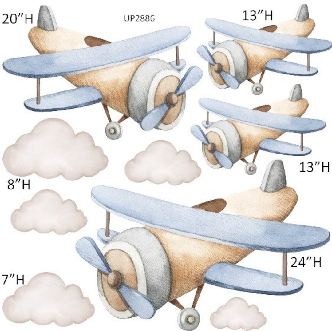 Vintage Watercolor Airplane Props Decorations Backdrops Cutouts Signs ...