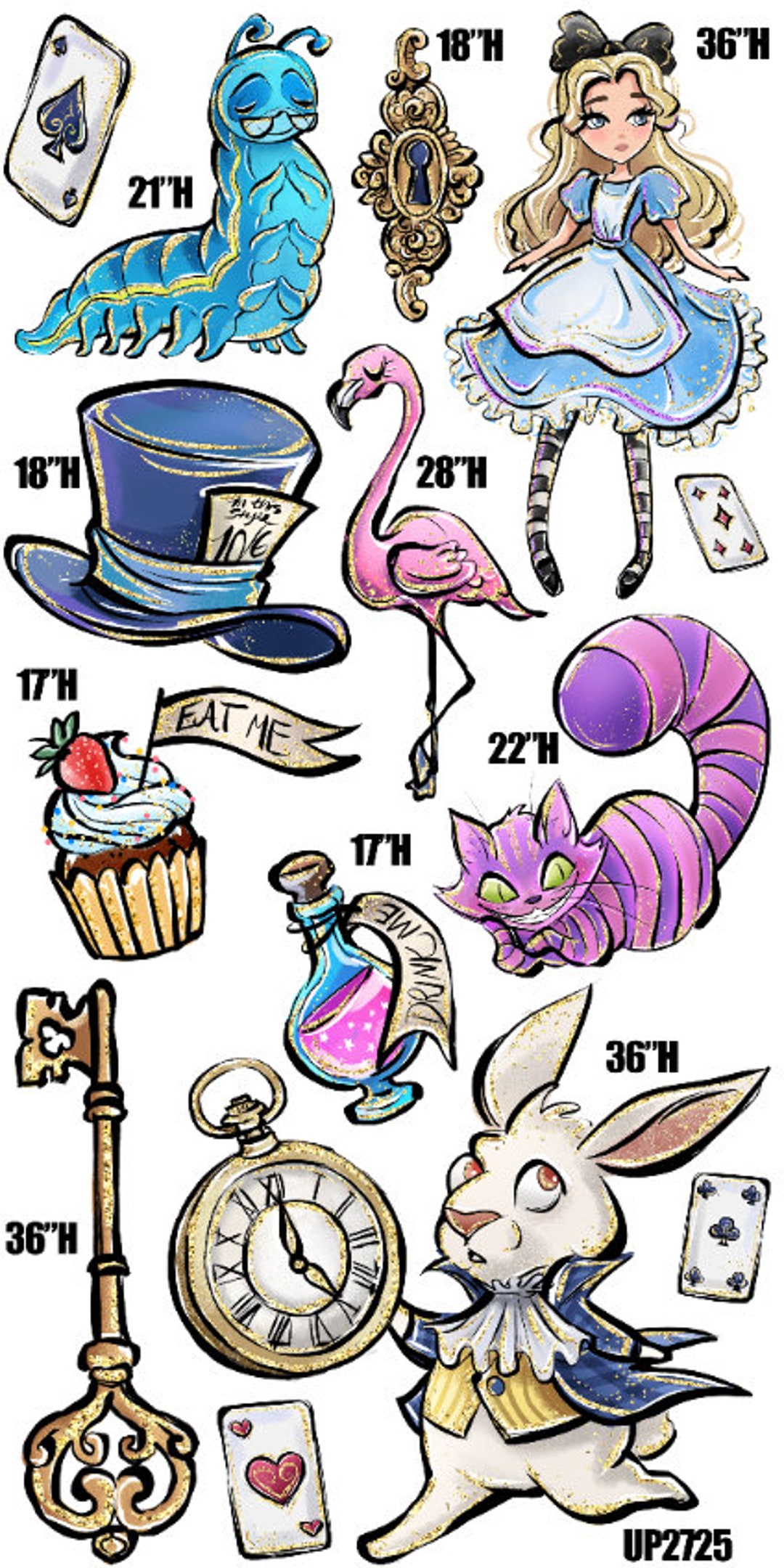 Alice in Wonderland Cutouts Coroplast Backdrop Panel Party - Etsy