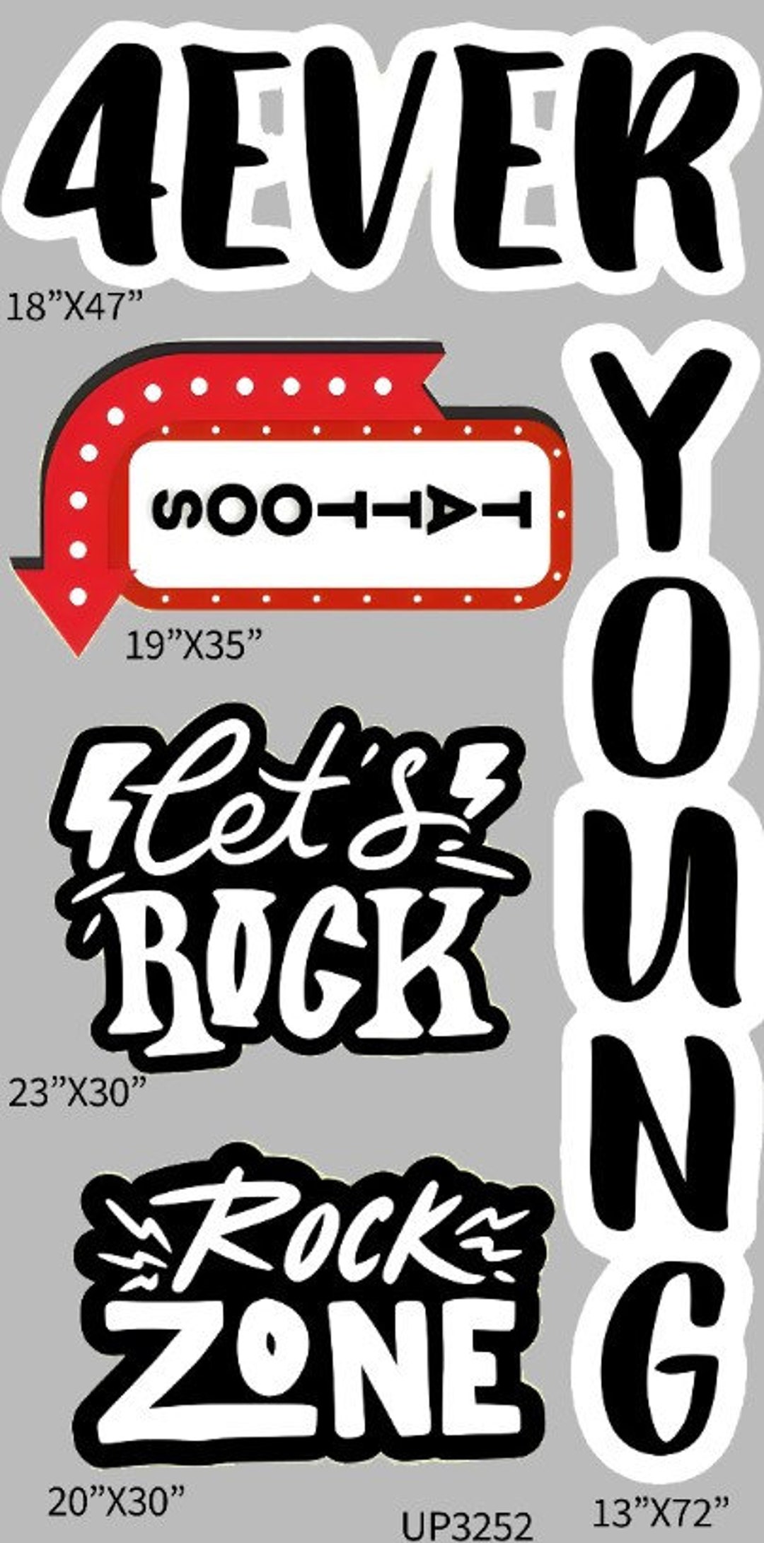 UP3252 Rock Star Bands Party Props Decorations Backdrops Cutouts Signs ...