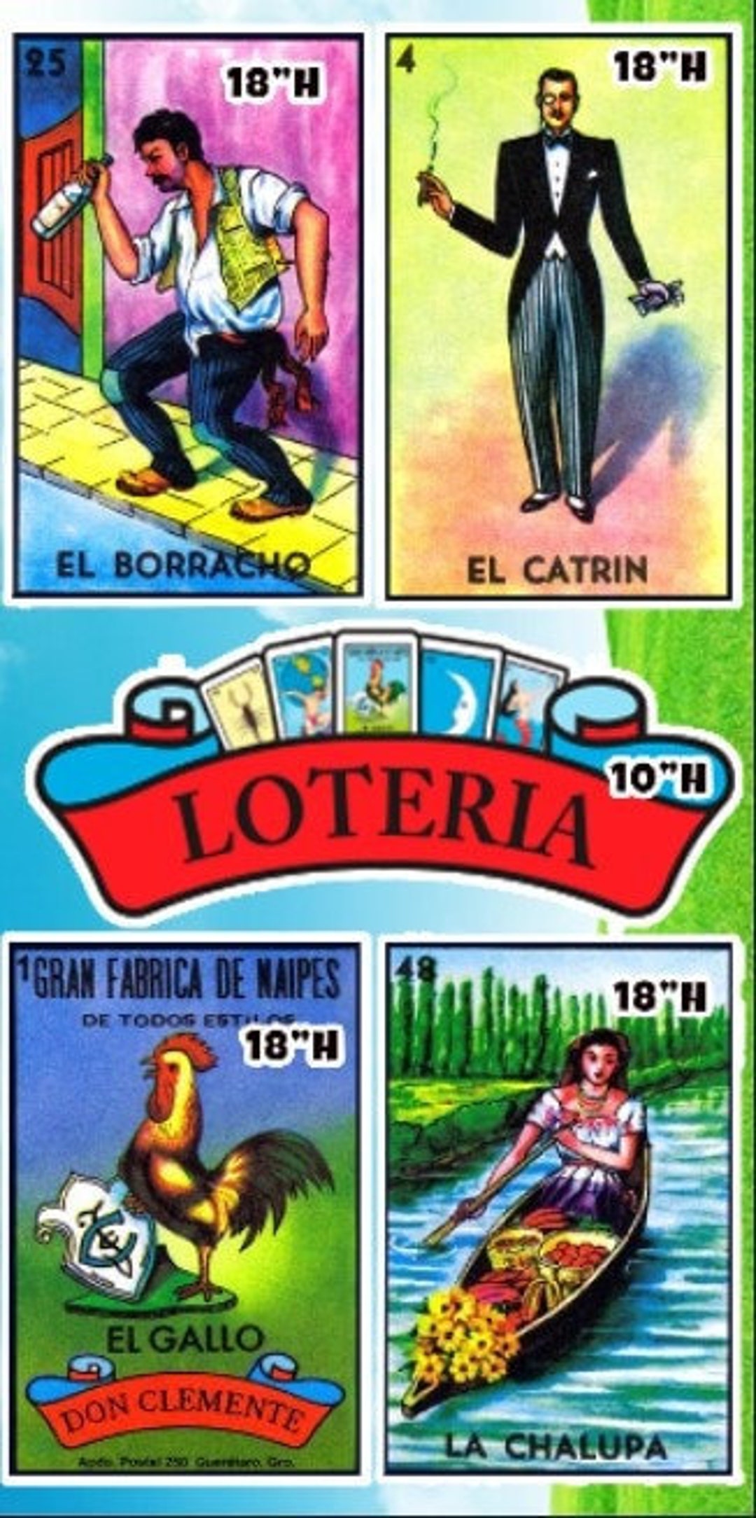 Qs LOTERIA BINGO Party Props Decorations Backdrops Cutouts Signs Decor ...