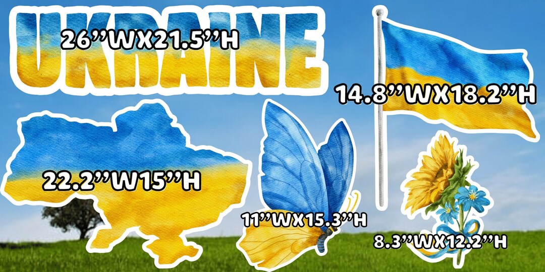 Qs UKRAINE Party Props Decorations Backdrops Cutouts Signs Decor Table ...