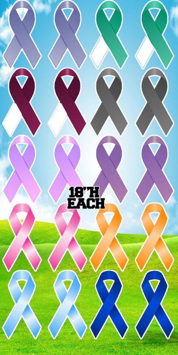 CANCER RIBBONS Assorted Set Props Decorations Backdrops - Etsy