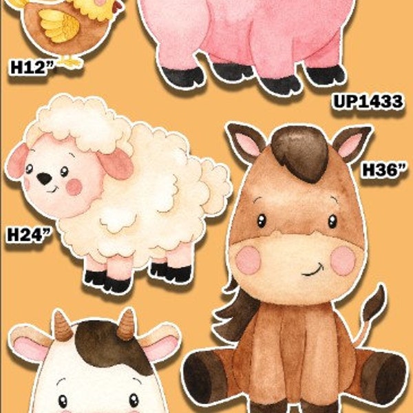Farm Animal Cutouts - Etsy