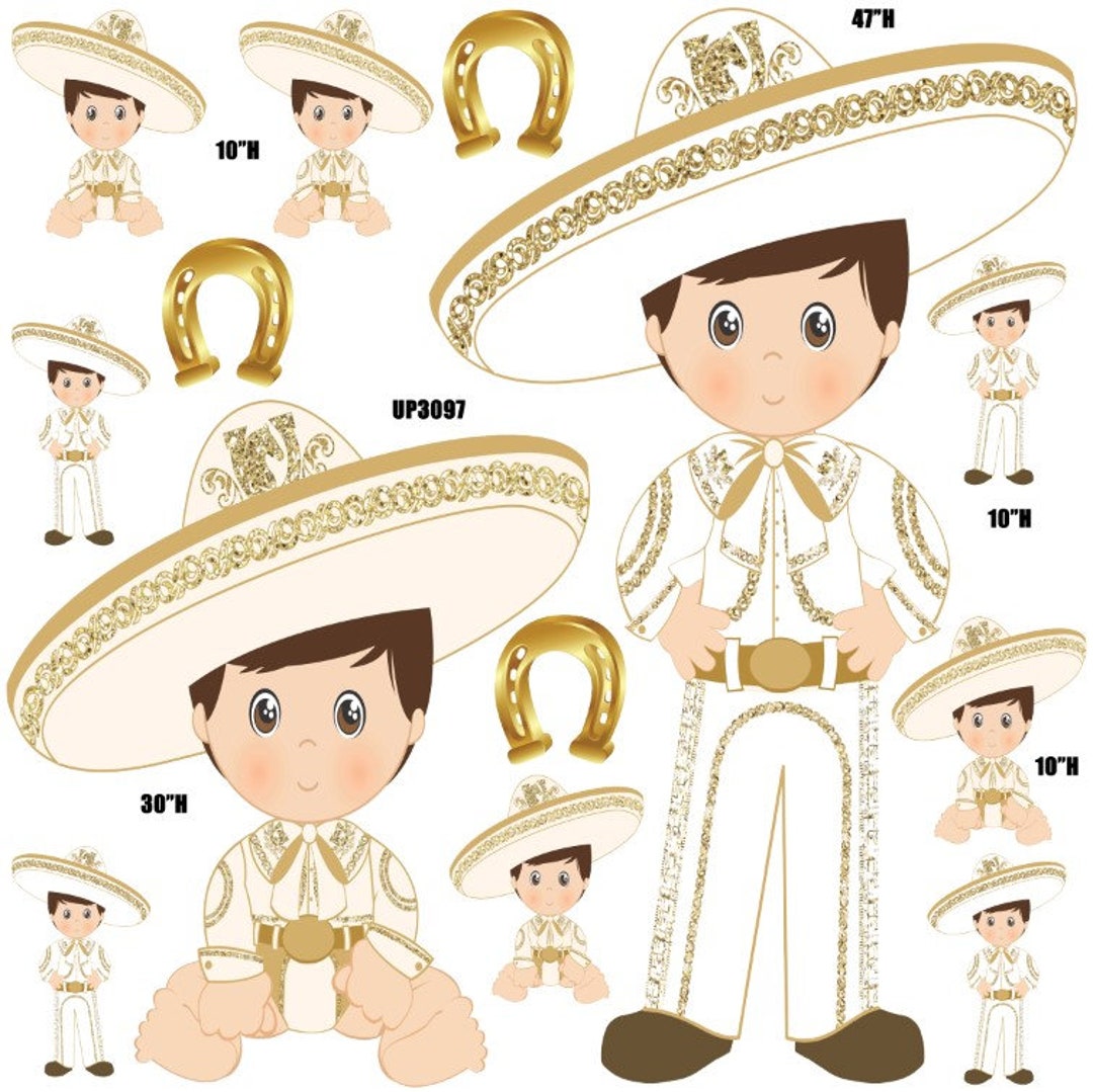 Boy Gold Charro Coroplast Cutout Party Props Decorations Signs Decor ...