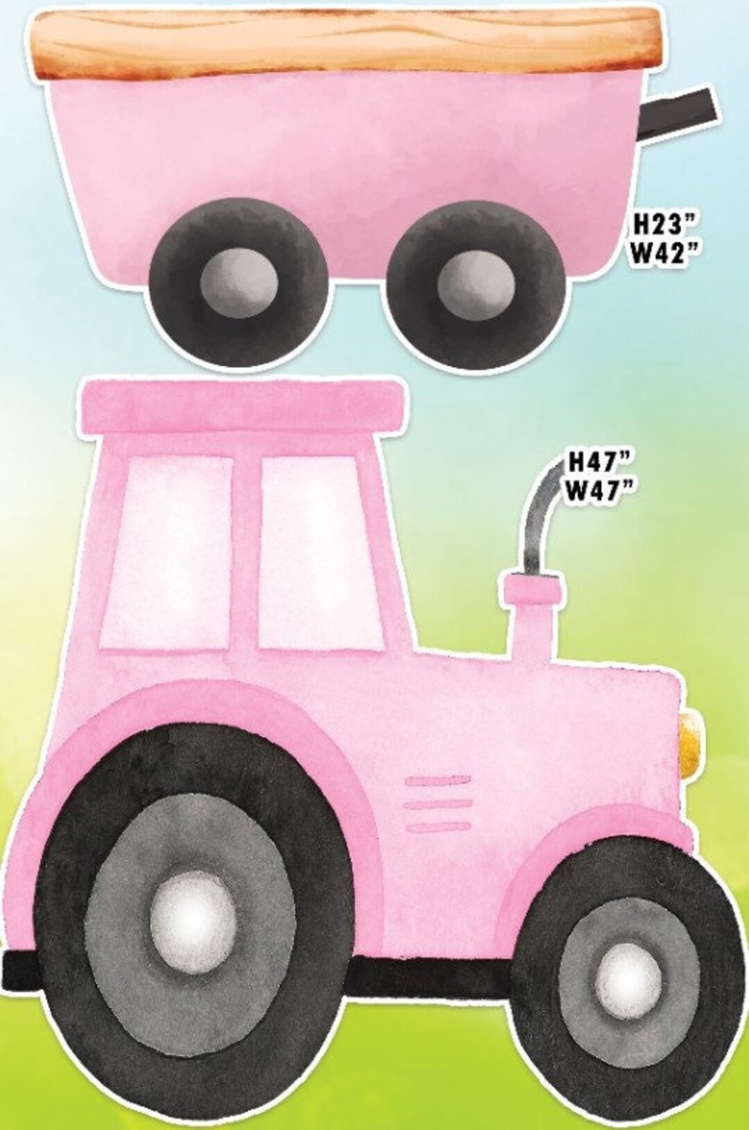 FARM TRACTOR With Trailer Backdrop Party Props Decorations - Etsy