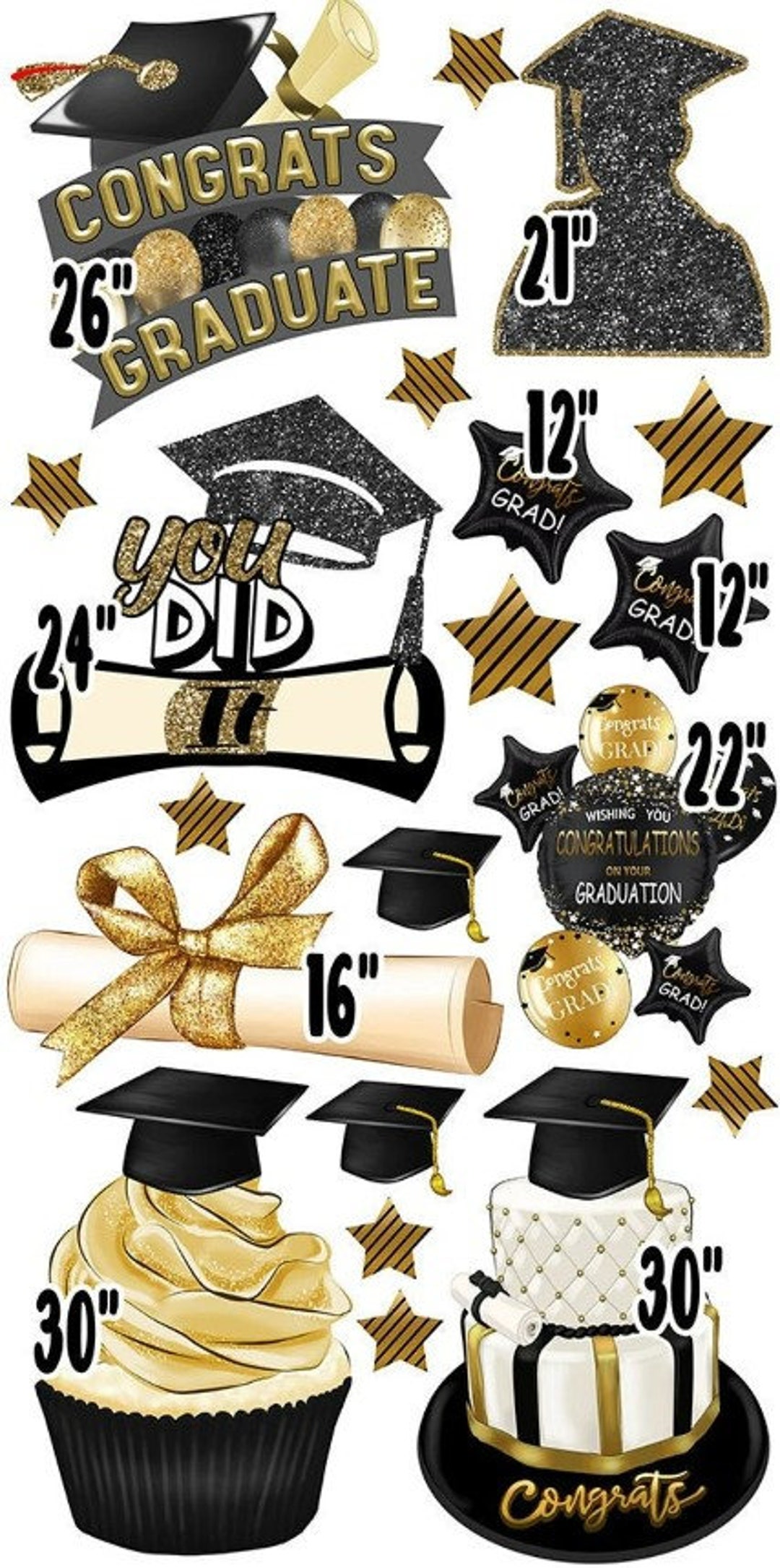 Graduation Coroplast Party Props Decorations Chiaras Backdrops Cutouts ...
