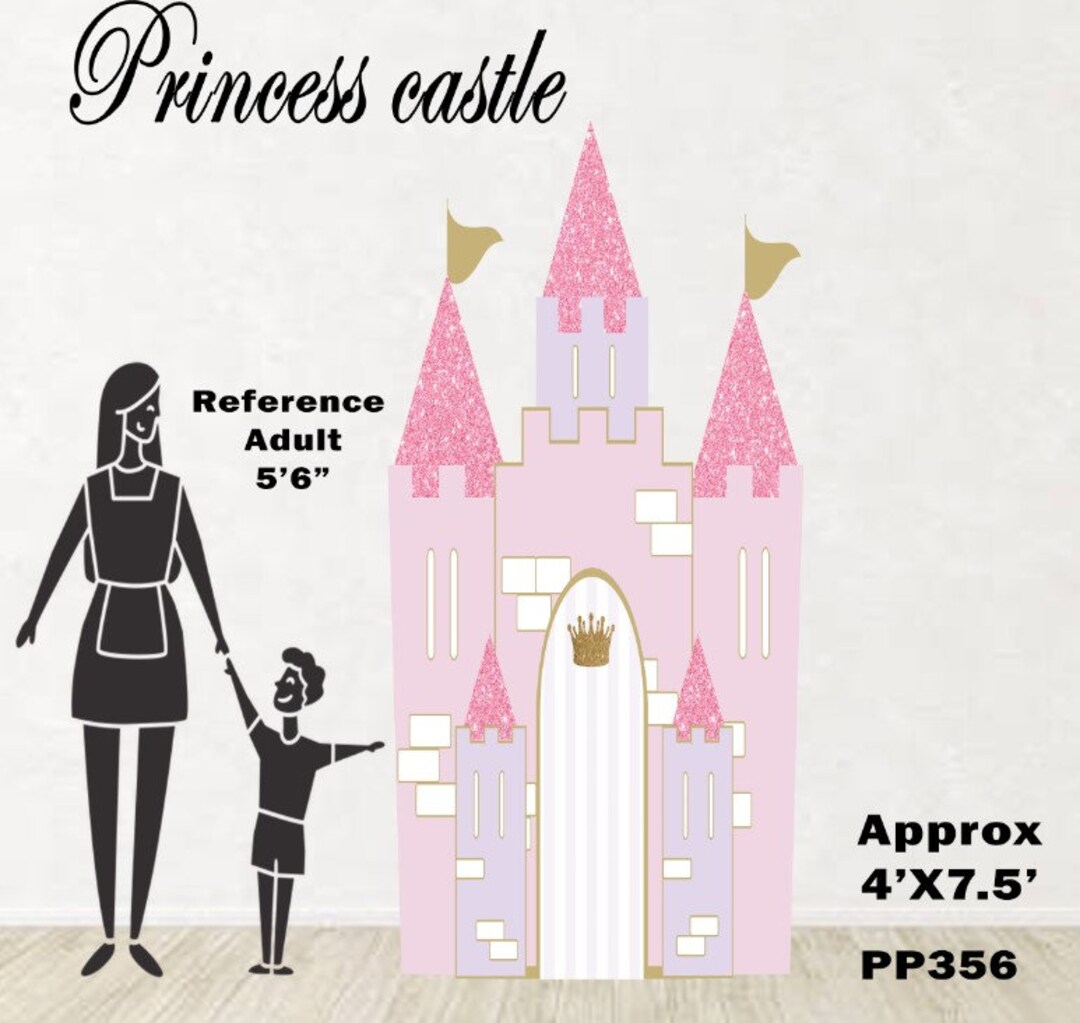 Approx 4ft Wide 7.5ft Tall Pink Castle Props Decorations Backdrops ...
