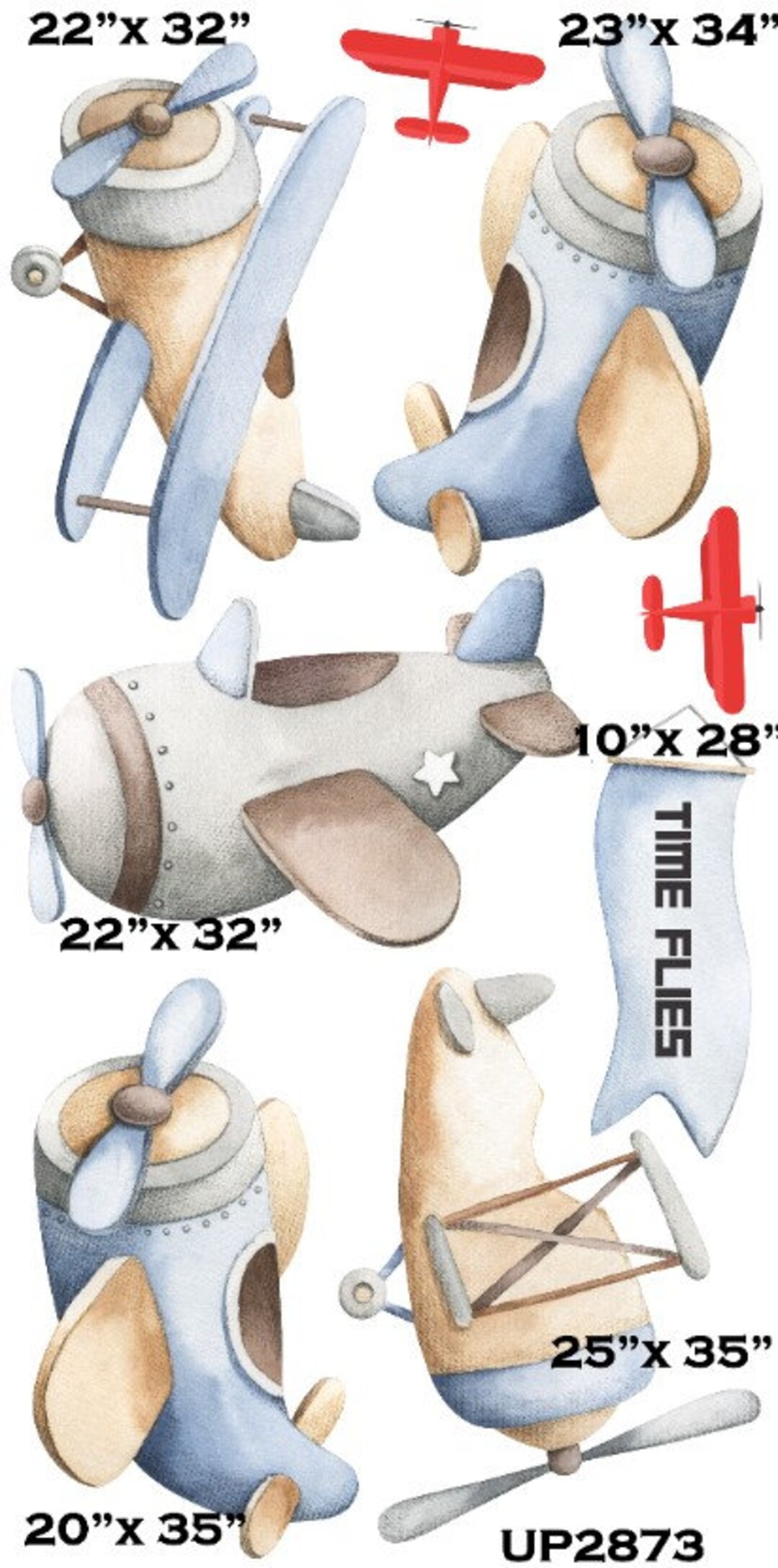 Vintage Watercolor Airplane Props Decorations Backdrops - Etsy