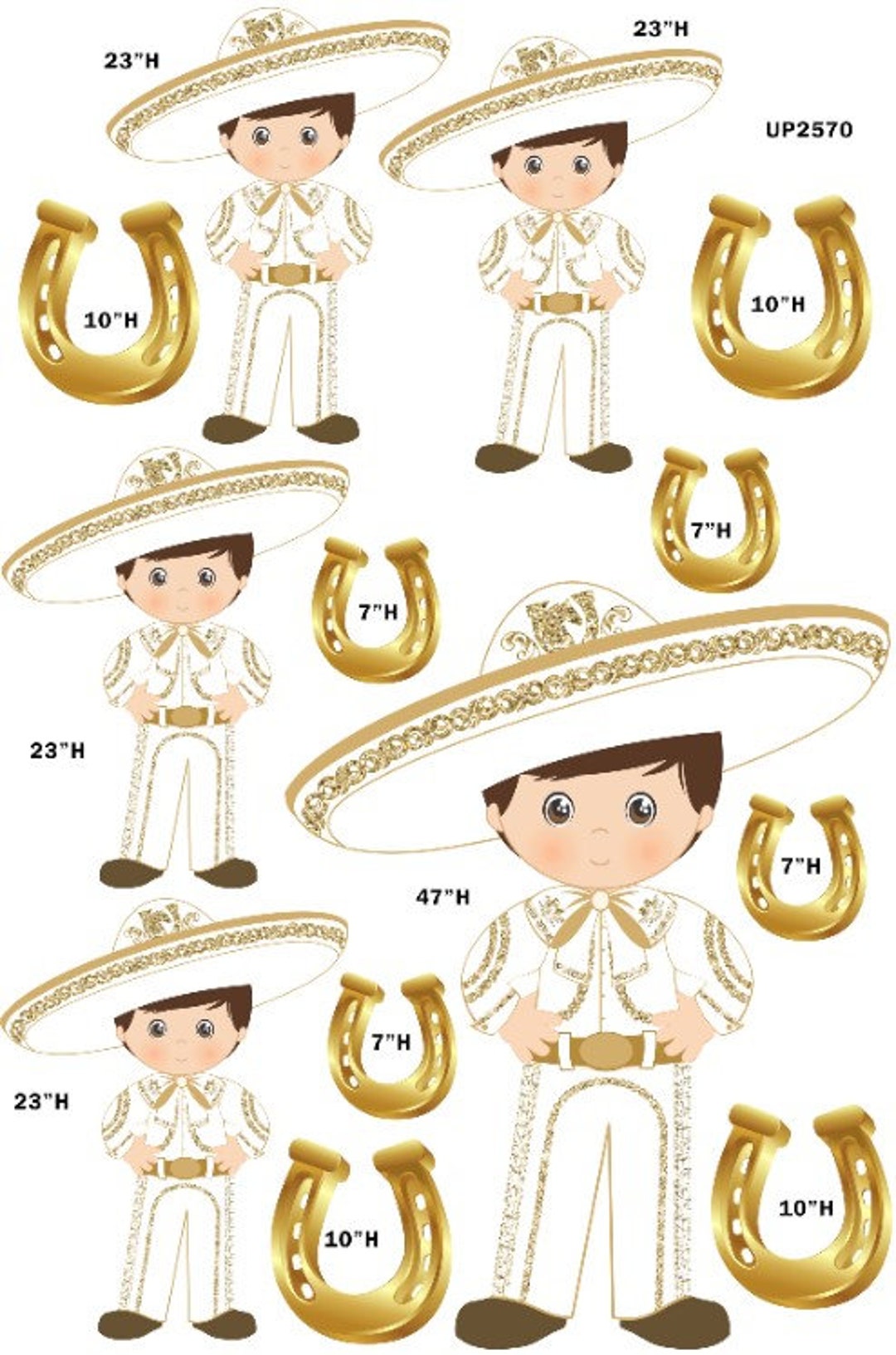 Boy Gold Charro Coroplast Cutout Party Props Decorations Signs - Etsy