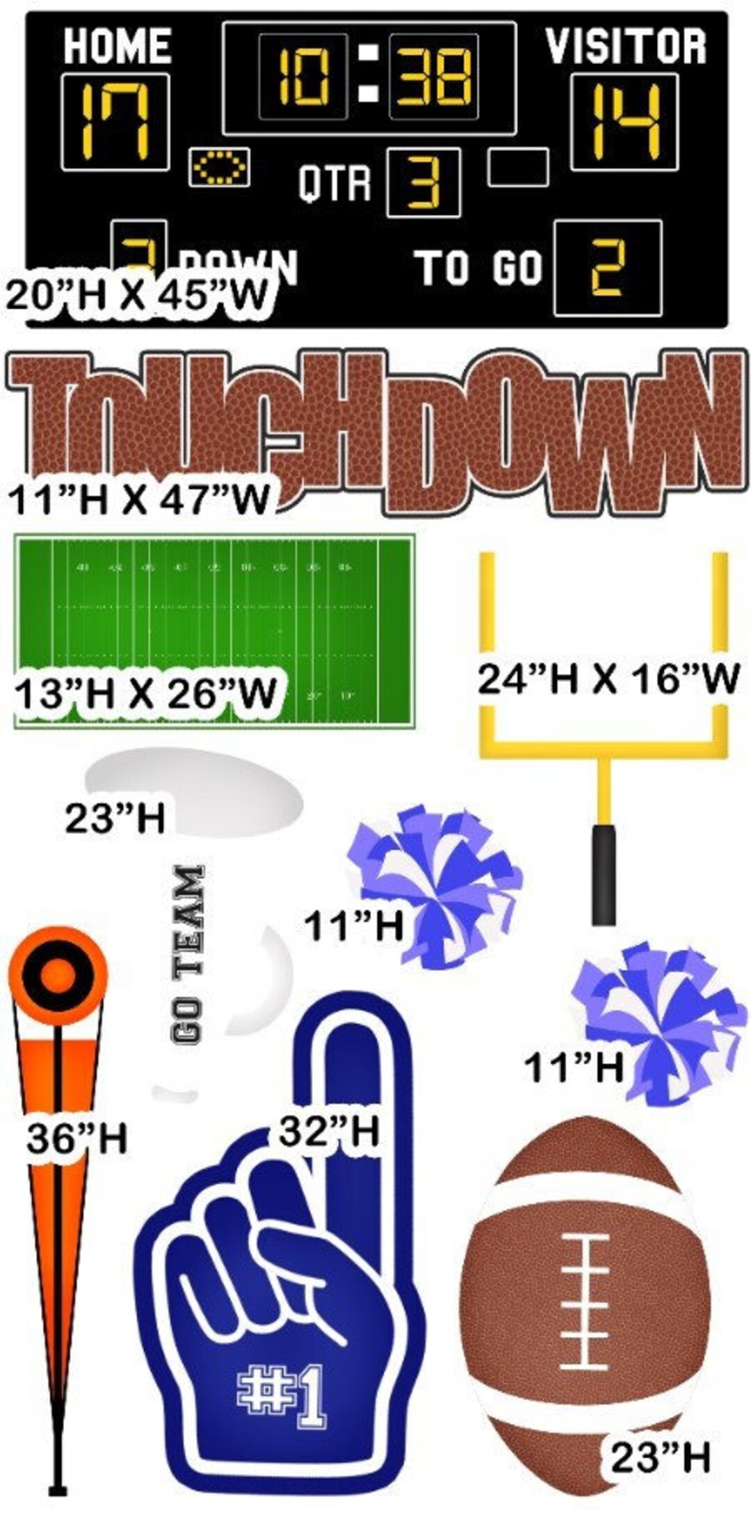 Football Props Decorations Backdrops Cutouts Signs Table Centerpieces ...