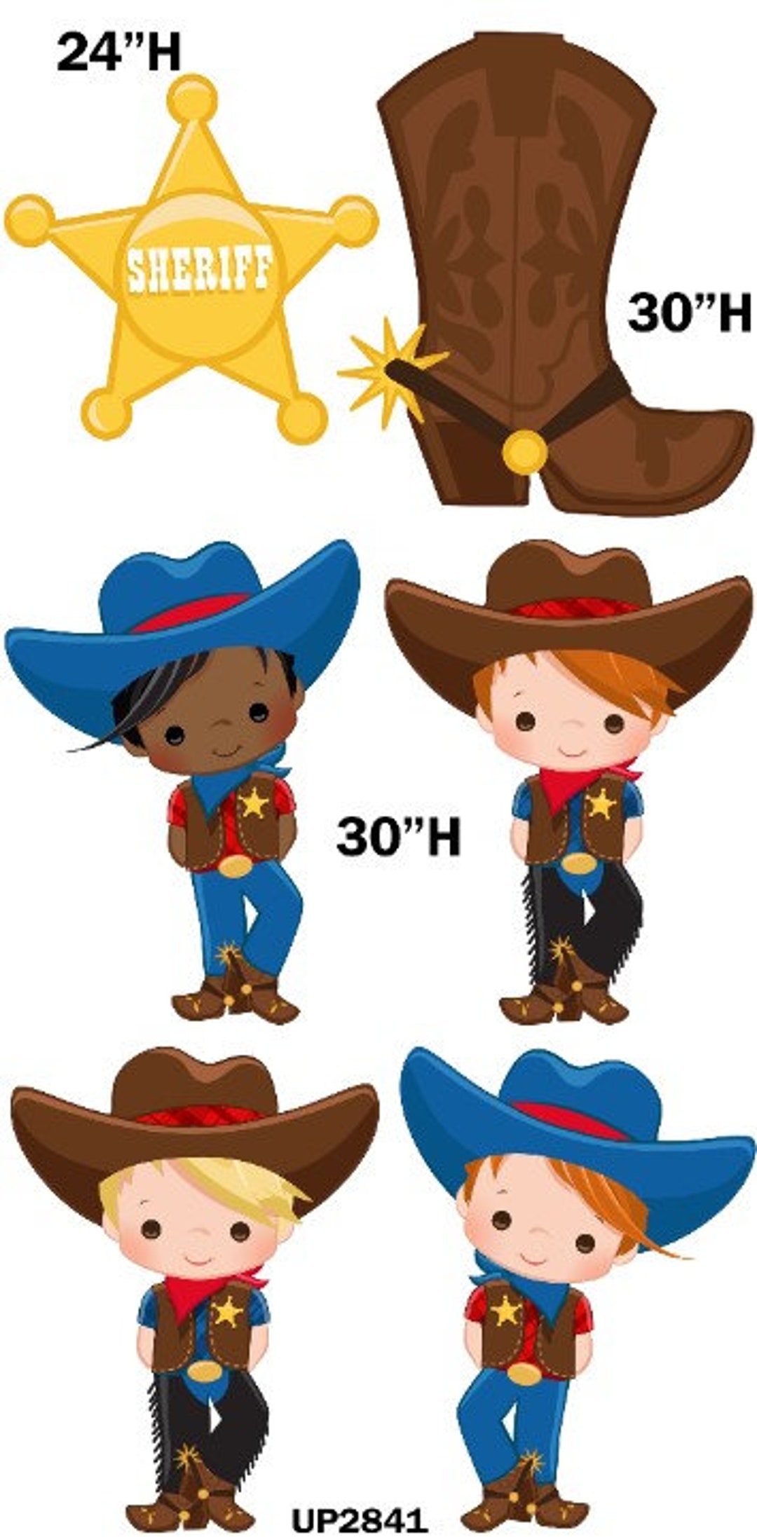 Western Cowboy Props Coroplast Cutouts Decorations Backdrops Cutouts no ...