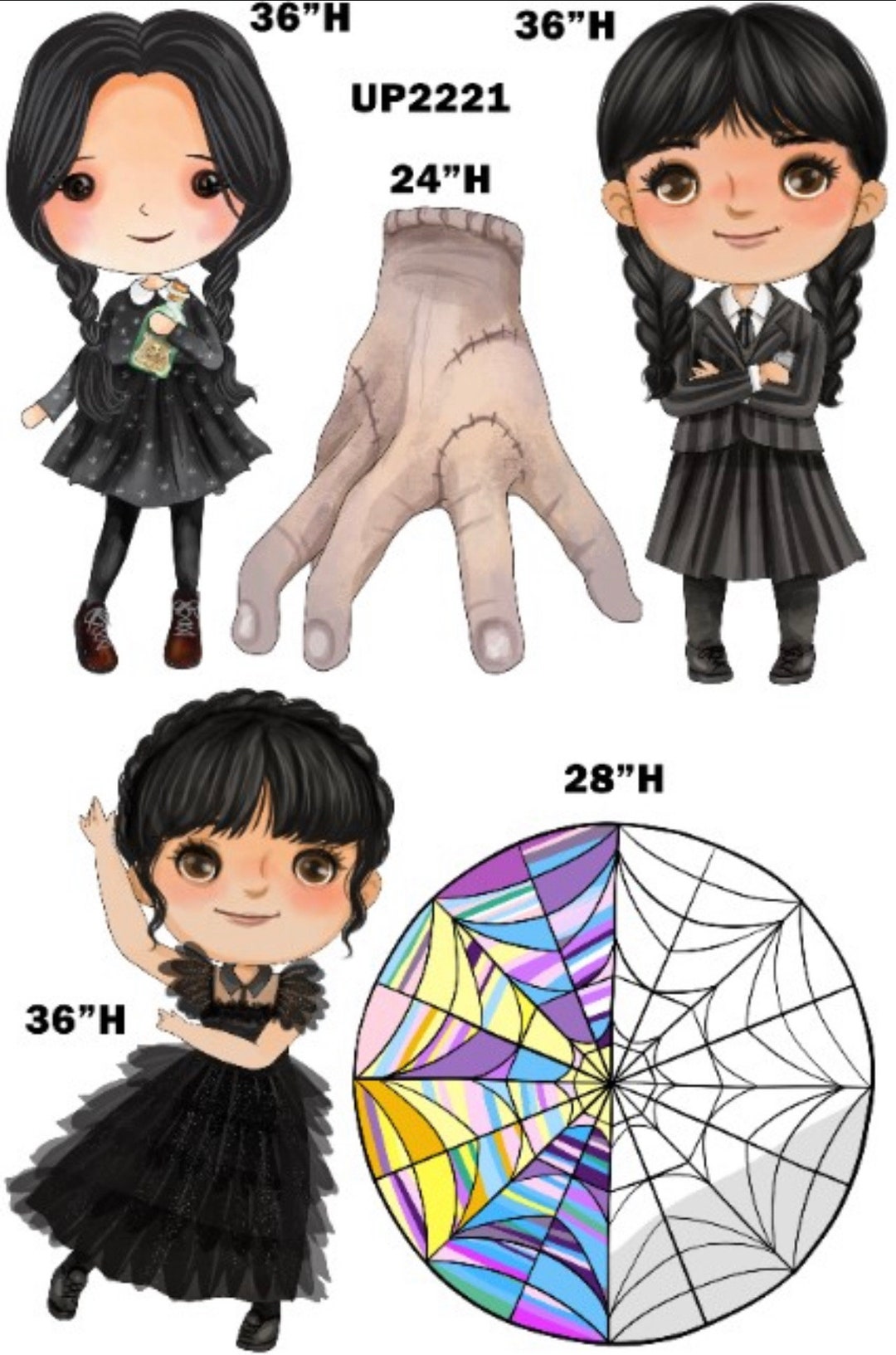 Gothic Girl Coroplast Cutouts Party Props Decorations Cutouts - Etsy