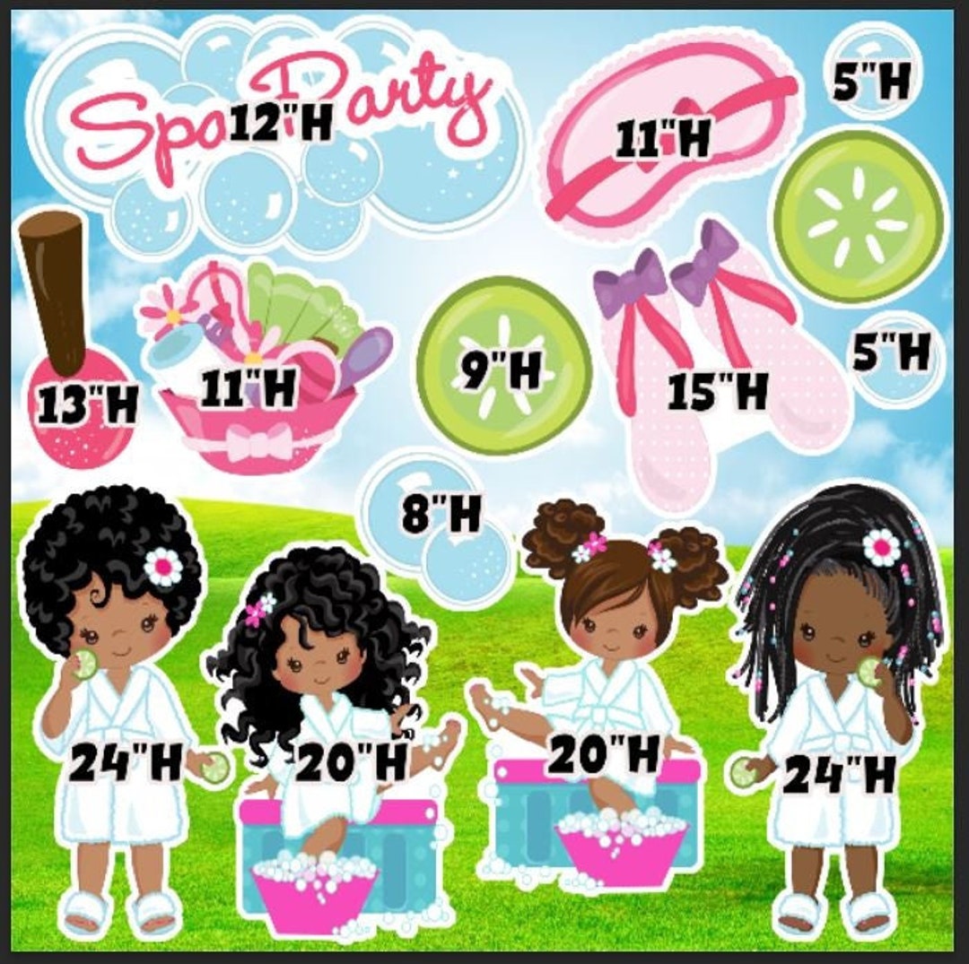 SPA DAY Coroplast Party Props Decorations Chiaras Backdrops Cutouts ...
