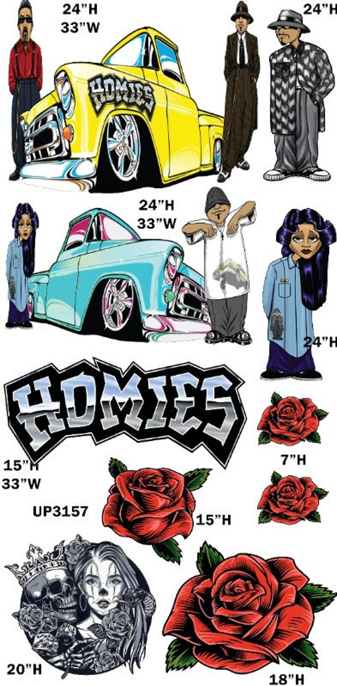 UP3157 HOMIES Party Props Decorations Backdrops Cutouts Signs Decor ...