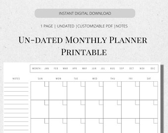Daily Planner Printable PDF Undated Customizable Minimalist Horizontal ...