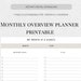 Monthly Overview Printable PDF | Customizable | Planner Printable - Etsy