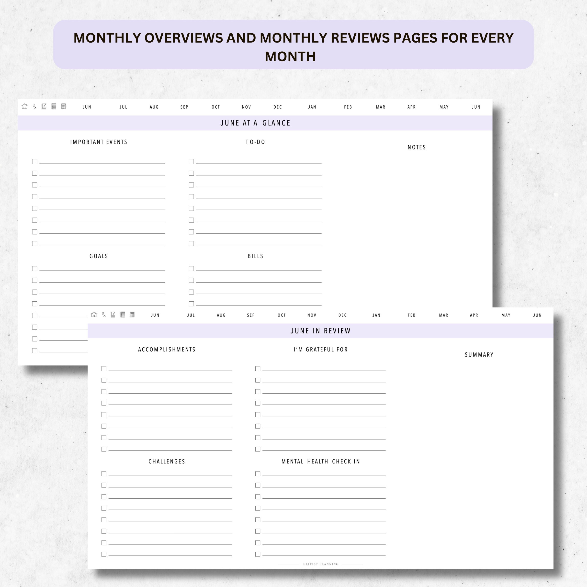 Mid-year Goodnotes Digital Monthly Planner Digital Planner - Etsy