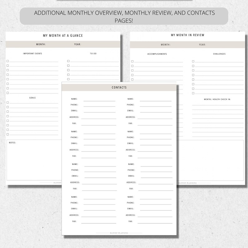 Ultimate Planner Printable Bundle | Customizable | Monthly/weekly/daily ...