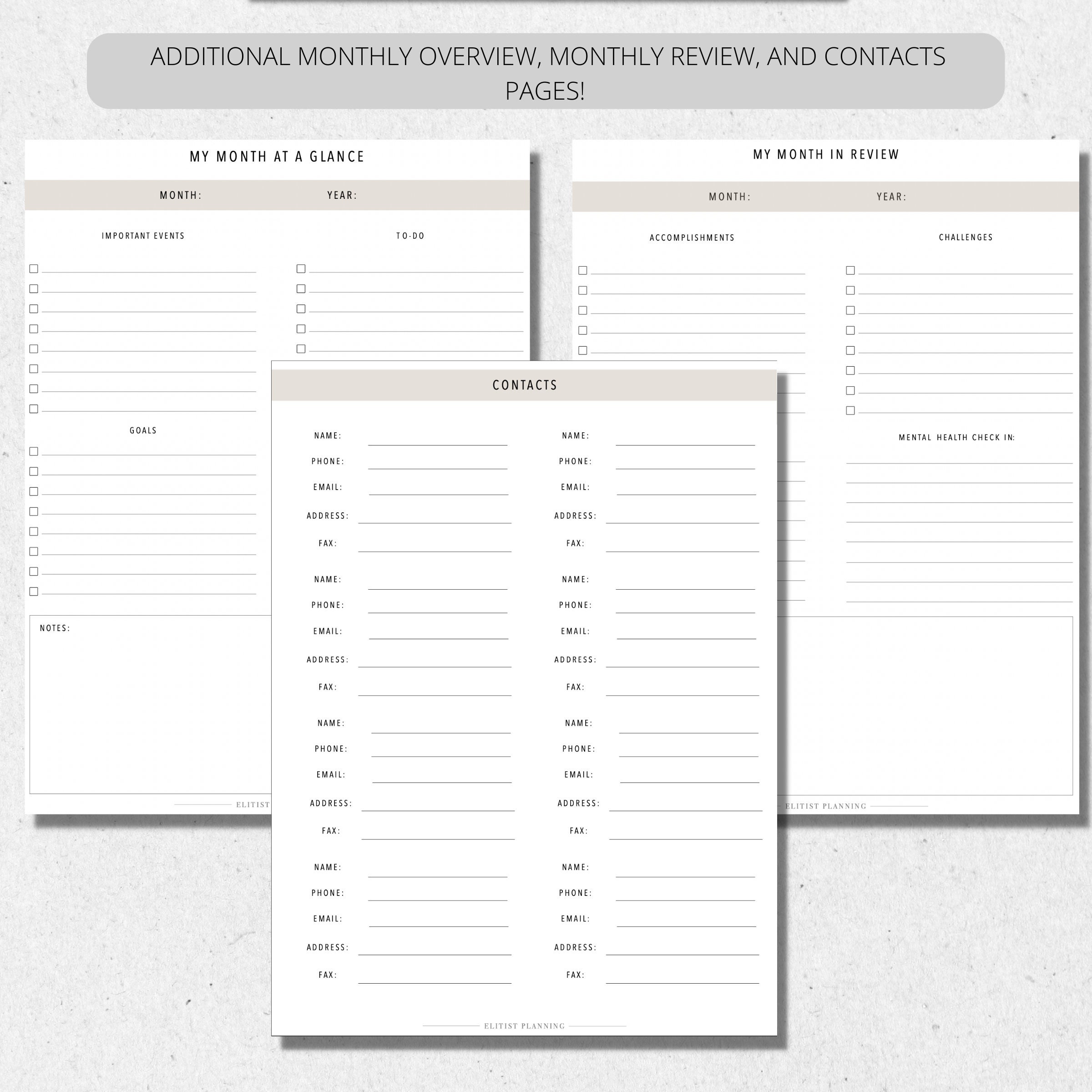 Ultimate Planner Printable Bundle | Customizable | Monthly/weekly/daily ...
