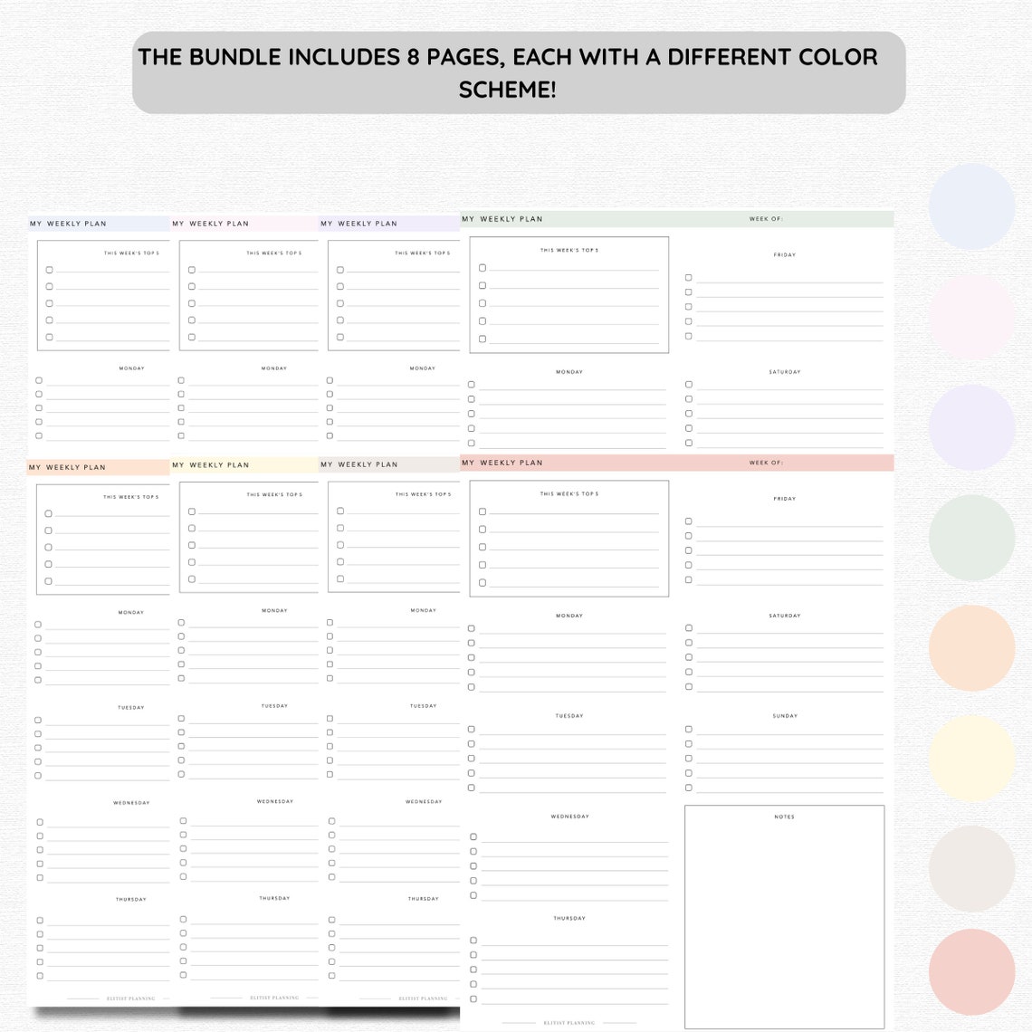 My Weekly Plan | Planner Printable | Weekly Planner | Customizable PDF ...
