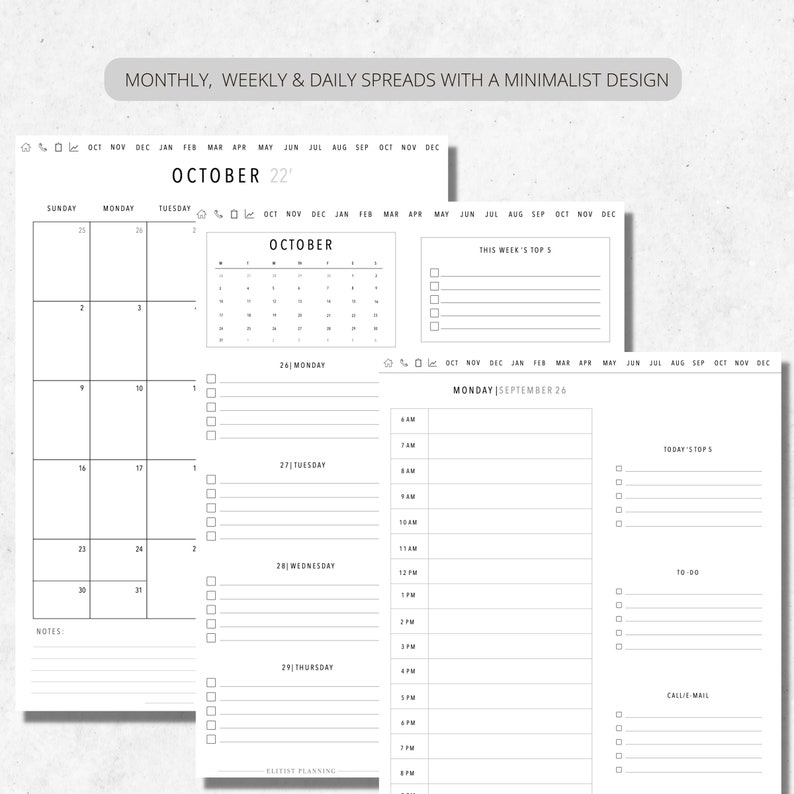 15 Month Deluxe Daily Master Plan Digital Planner Daily Agenda ...