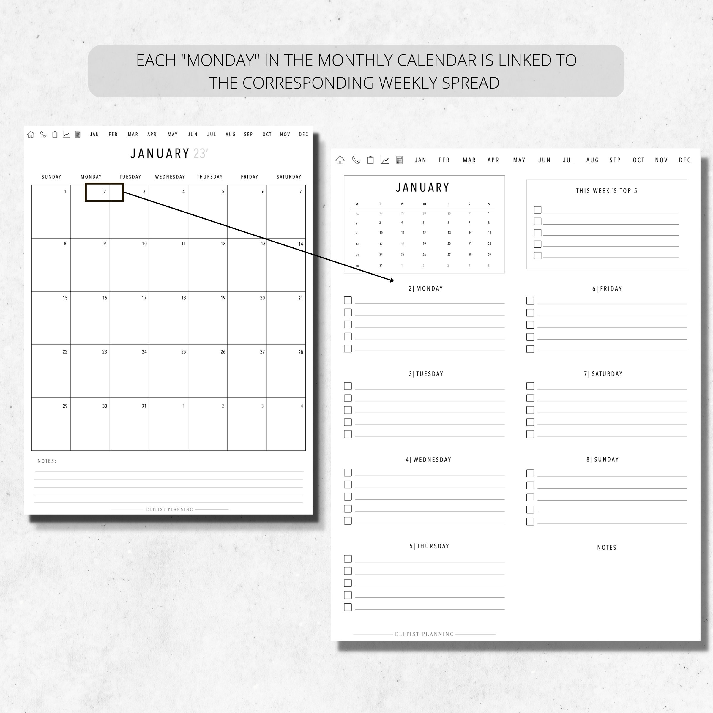 12 Month Goodnotes Digital Daily Agenda | Digital Planner | Goodnotes ...