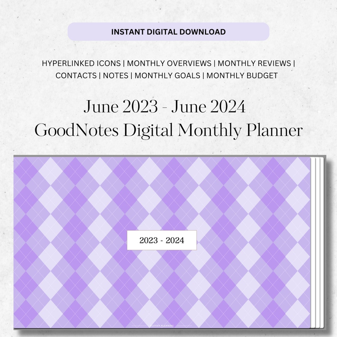 Mid-year Goodnotes Digital Monthly Planner | Digital Planner ...