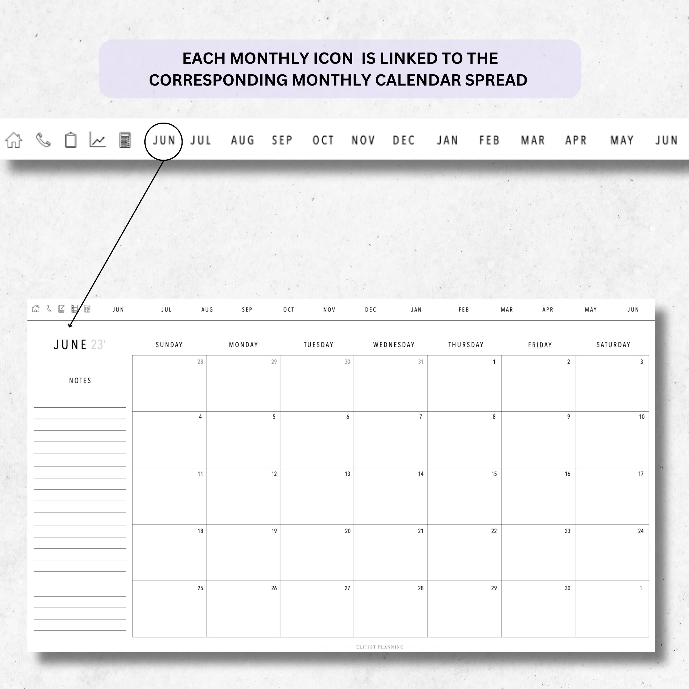 Mid-year Goodnotes Digital Monthly Planner | Digital Planner ...