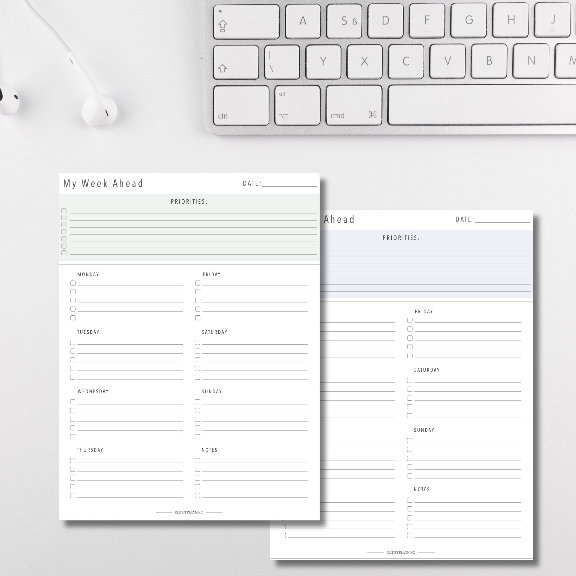 Weekly Planner Printable | Undated | Customizable | Weekly Agenda - Etsy
