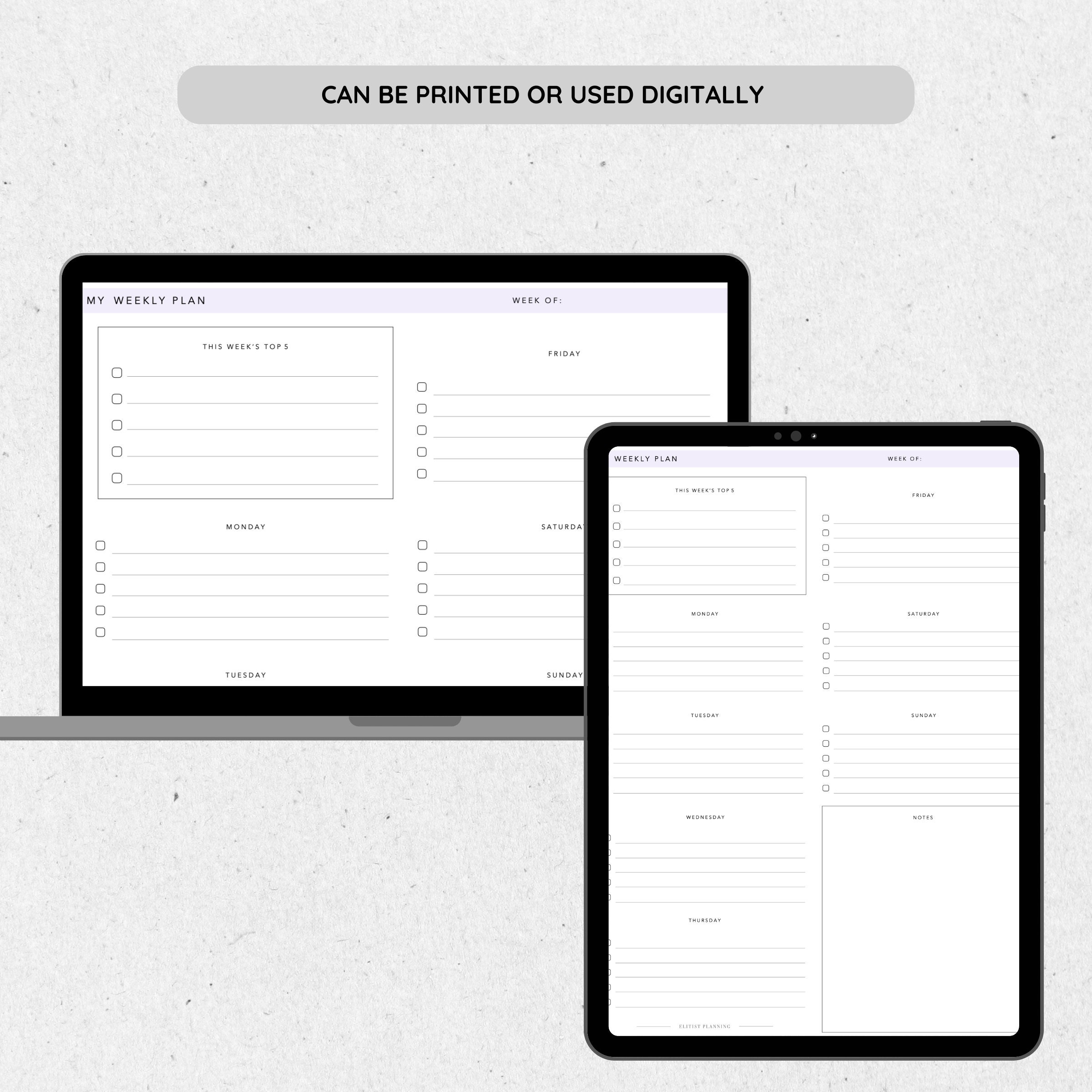 My Weekly Plan | Planner Printable | Weekly Planner | Customizable PDF ...
