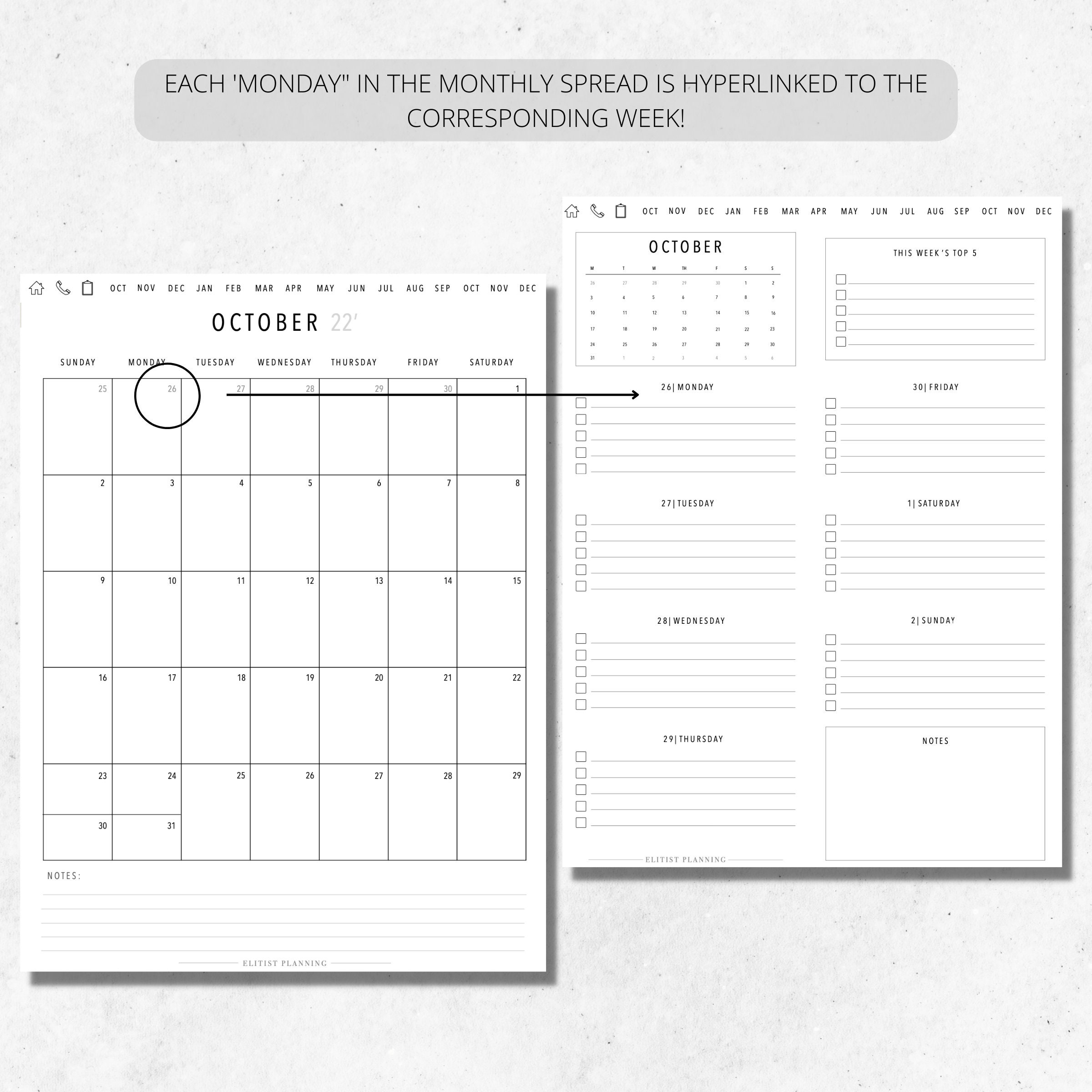 15 Month Master Plan Weekly Agenda Digital Planner Goodnotes October ...