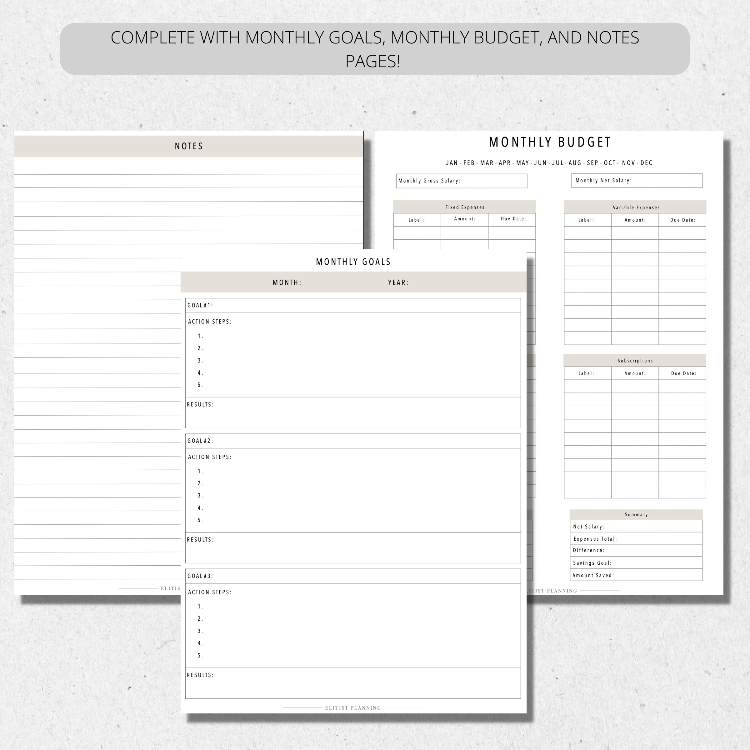 Ultimate Planner Printable Bundle | Customizable | Monthly/weekly/daily ...