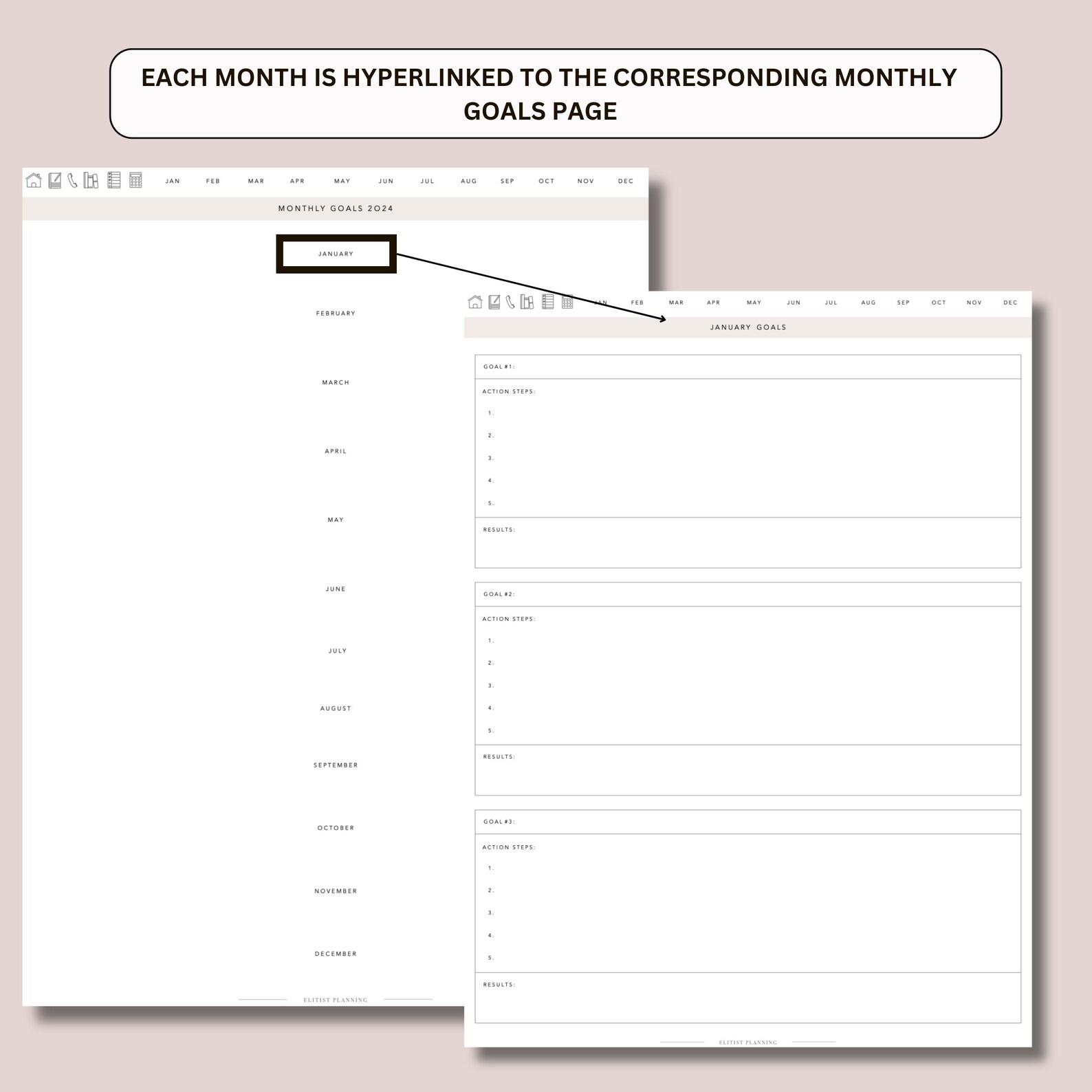 12 Month Daily Planner | Digital Planner | Goodnotes | January 2024 ...