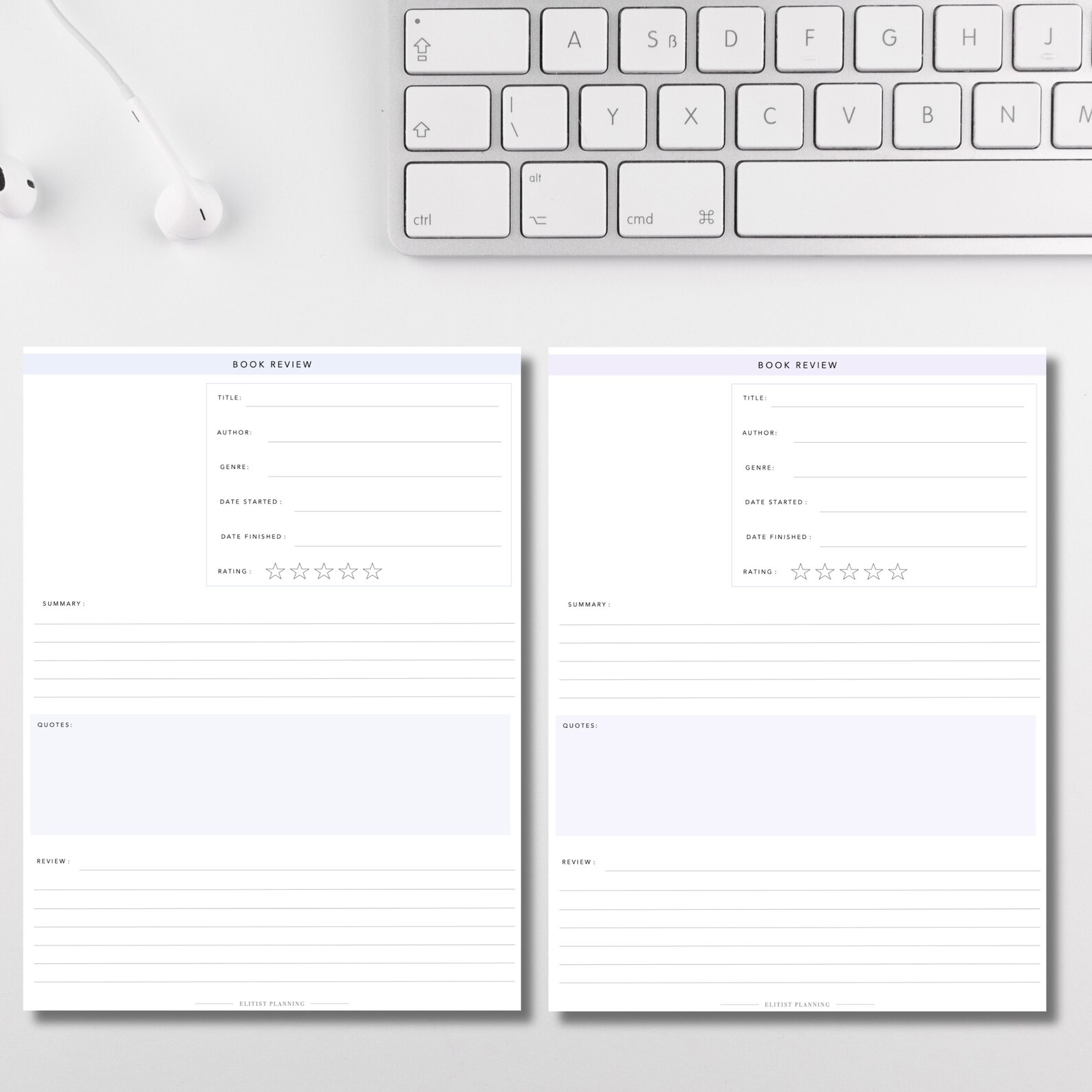 Book Review Planner Printable | Customizable | Book Review Template - Etsy