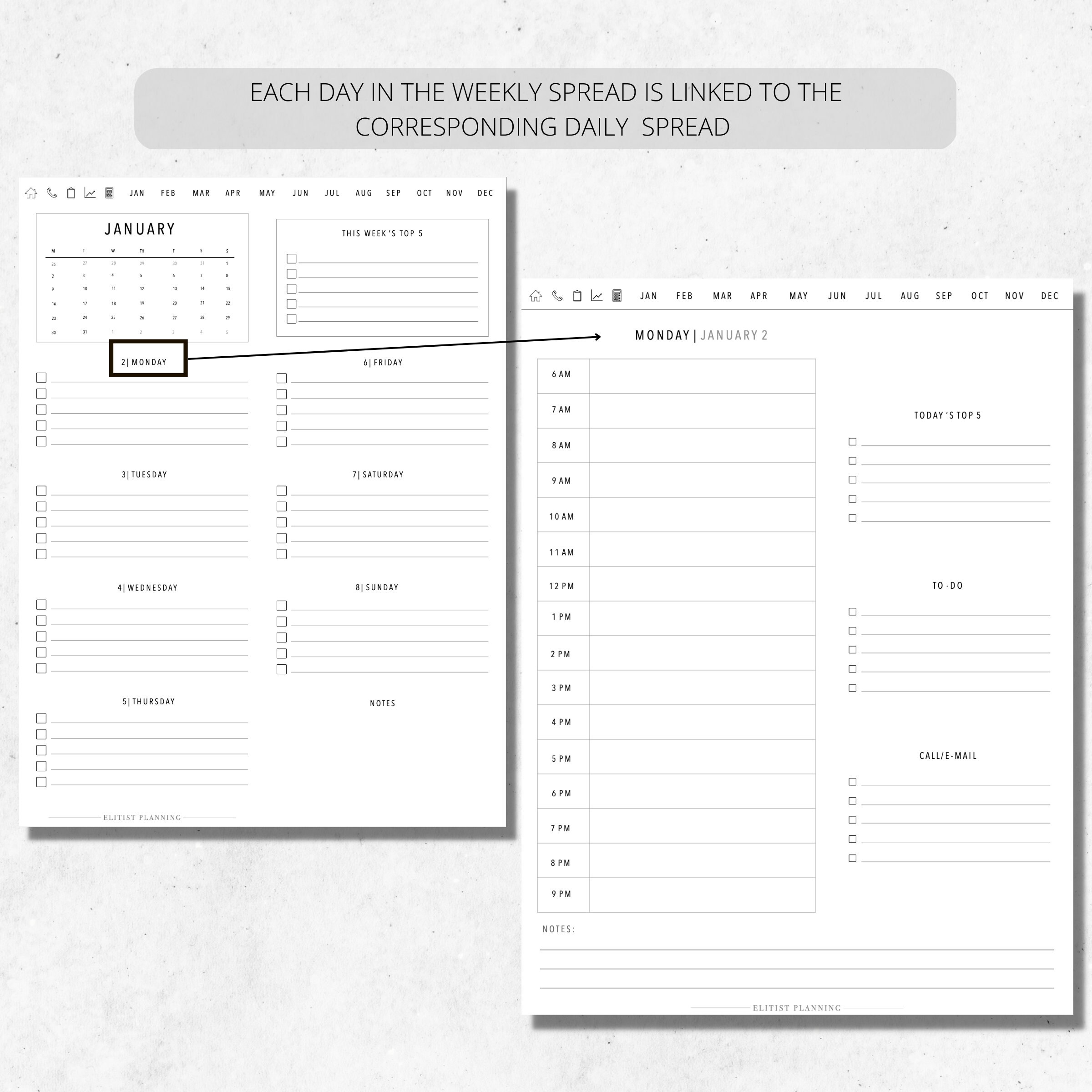 12 Month Goodnotes Digital Daily Agenda | Digital Planner | Goodnotes ...