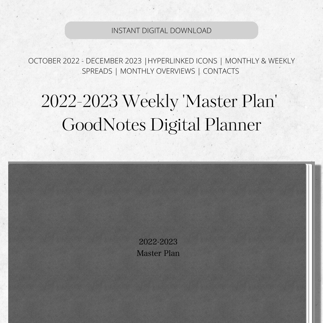 15 Month Master Plan Weekly Agenda | Digital Planner | Goodnotes ...