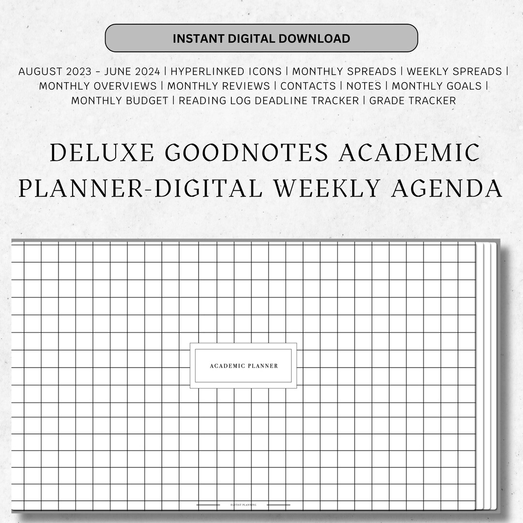 August 2023 - June 2024 Deluxe Goodnotes Academic Planner | Digital ...