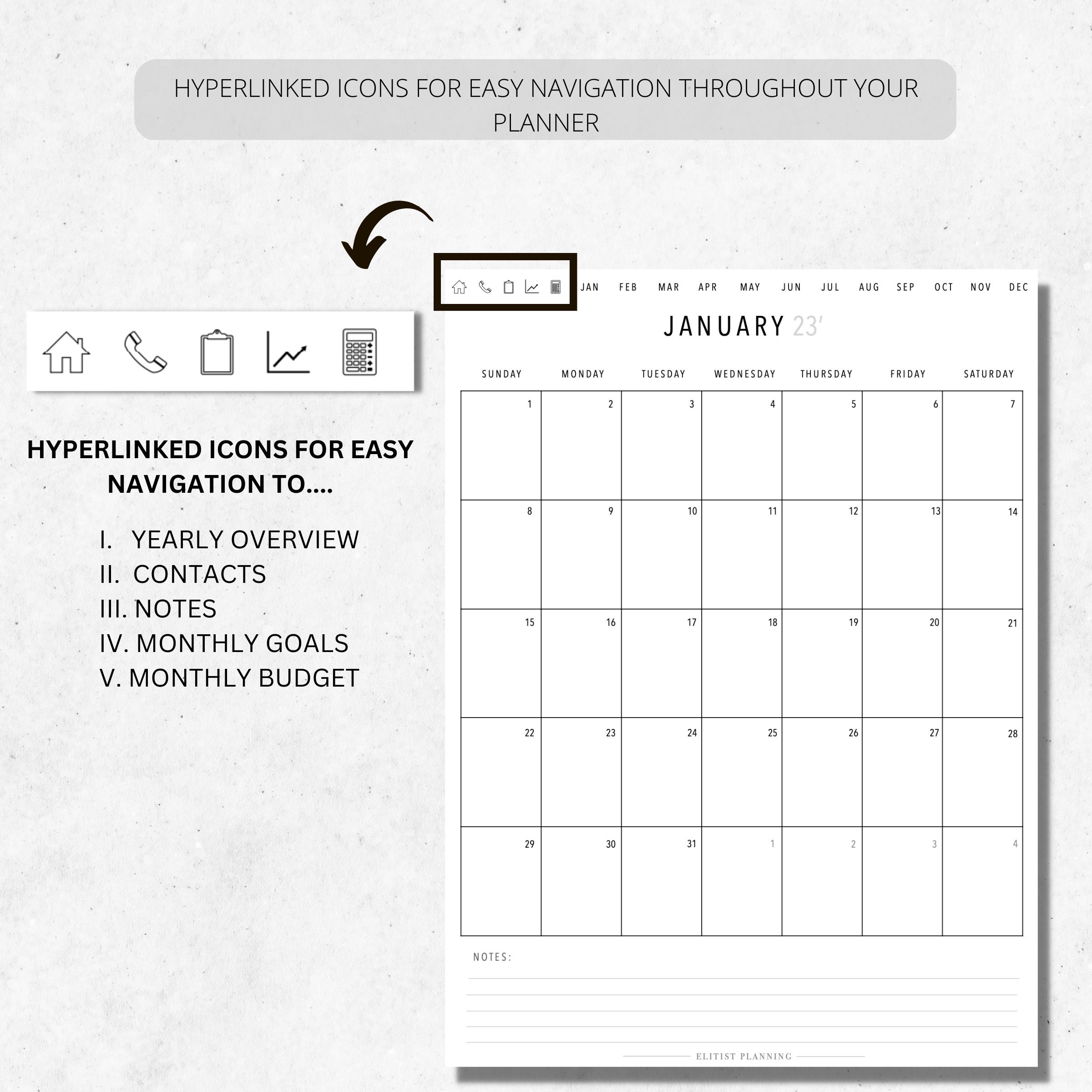 12 Month Goodnotes Digital Daily Agenda | Digital Planner | Goodnotes ...
