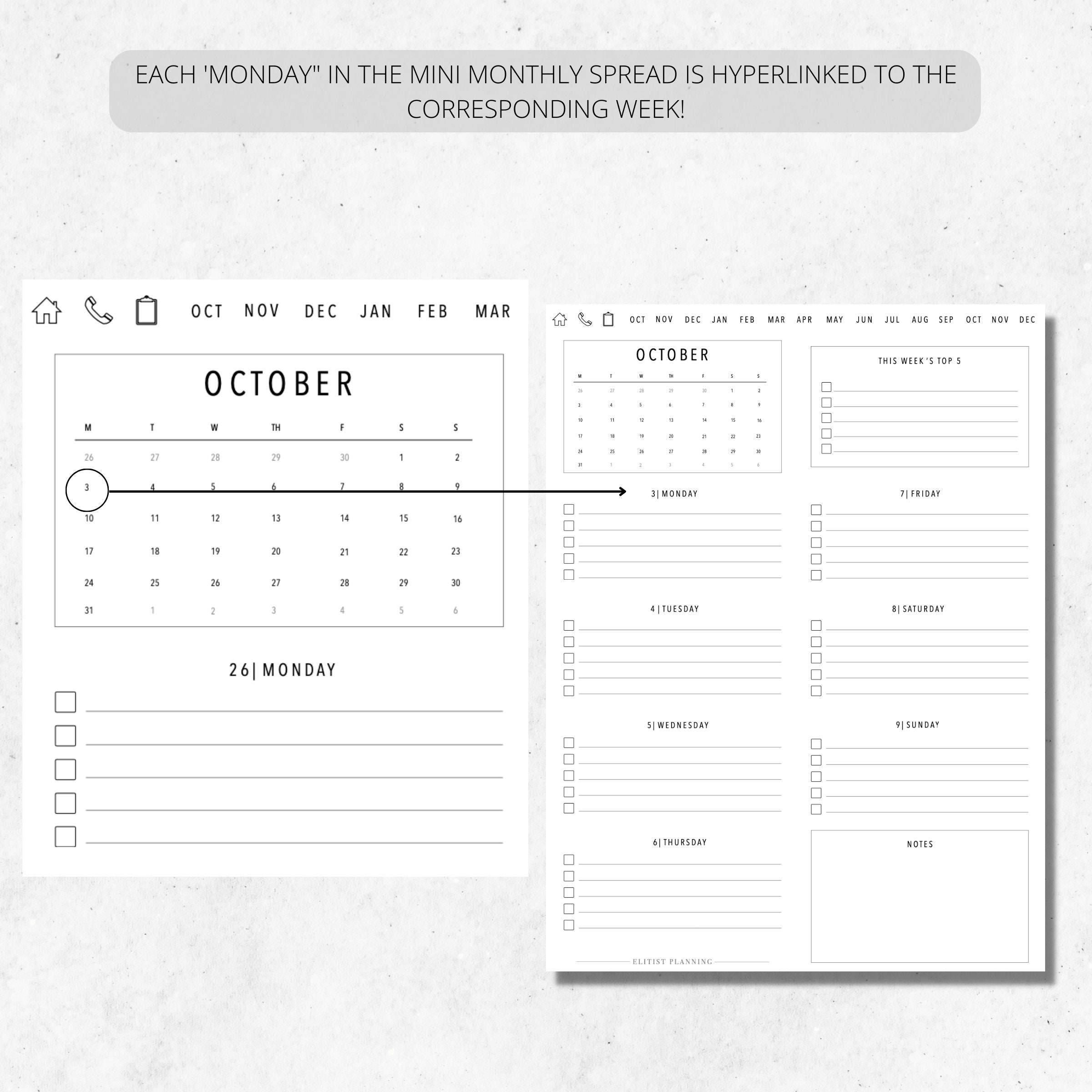15 Month Master Plan Weekly Agenda Digital Planner Goodnotes October ...