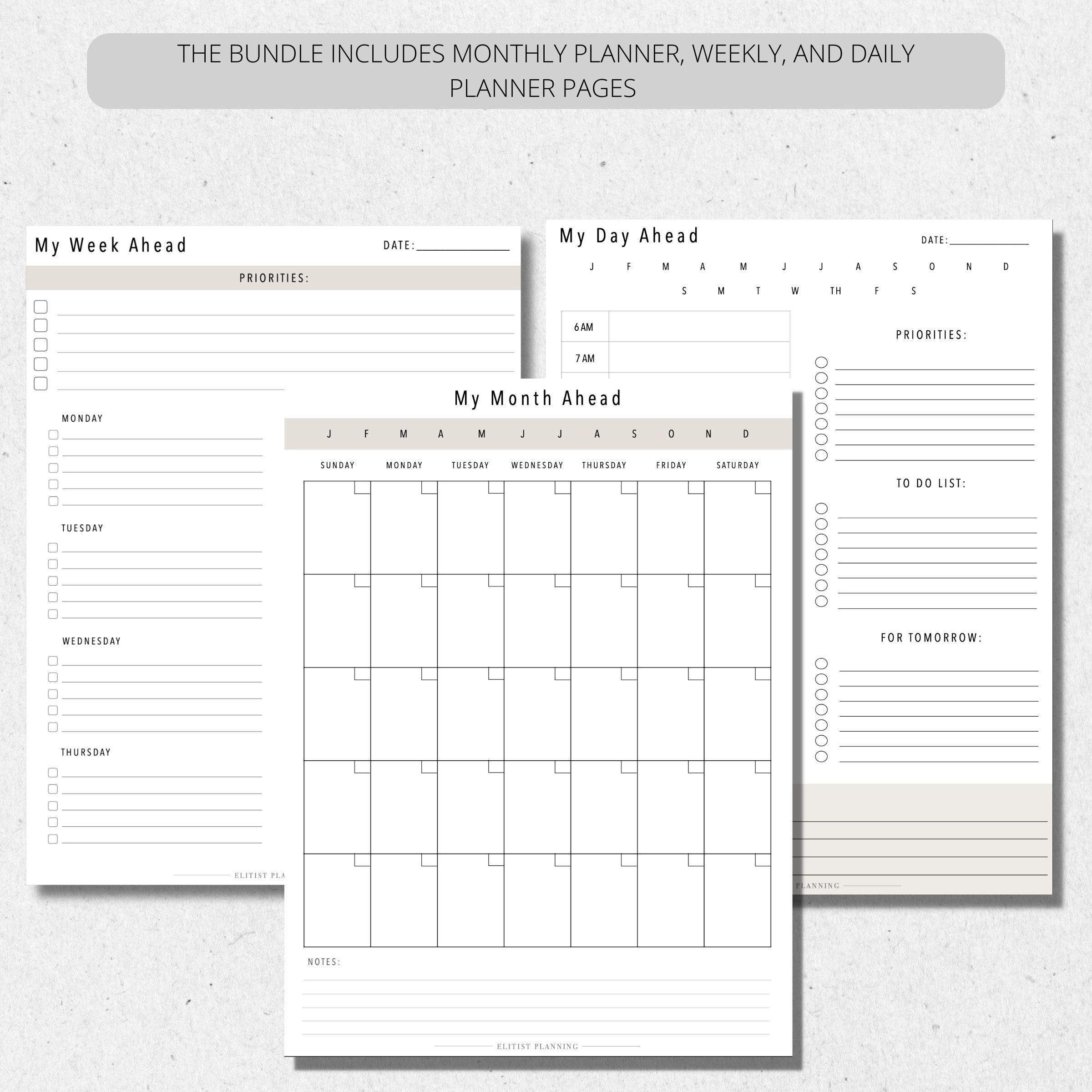 Ultimate Planner Printable Bundle | Customizable | Monthly/weekly/daily ...