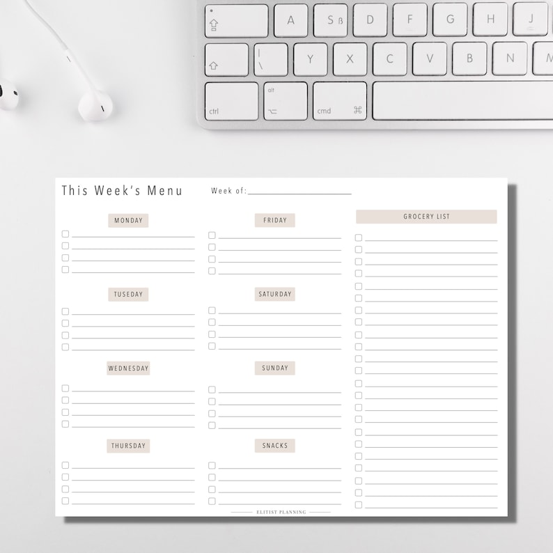 Weekly Meal Planner Printable Bundle Customizable Undated - Etsy