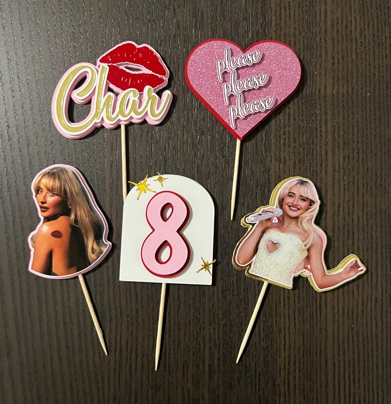 Sabrina Carpenter Cake Topper | Party Decoration | Cupcake Toppers ...