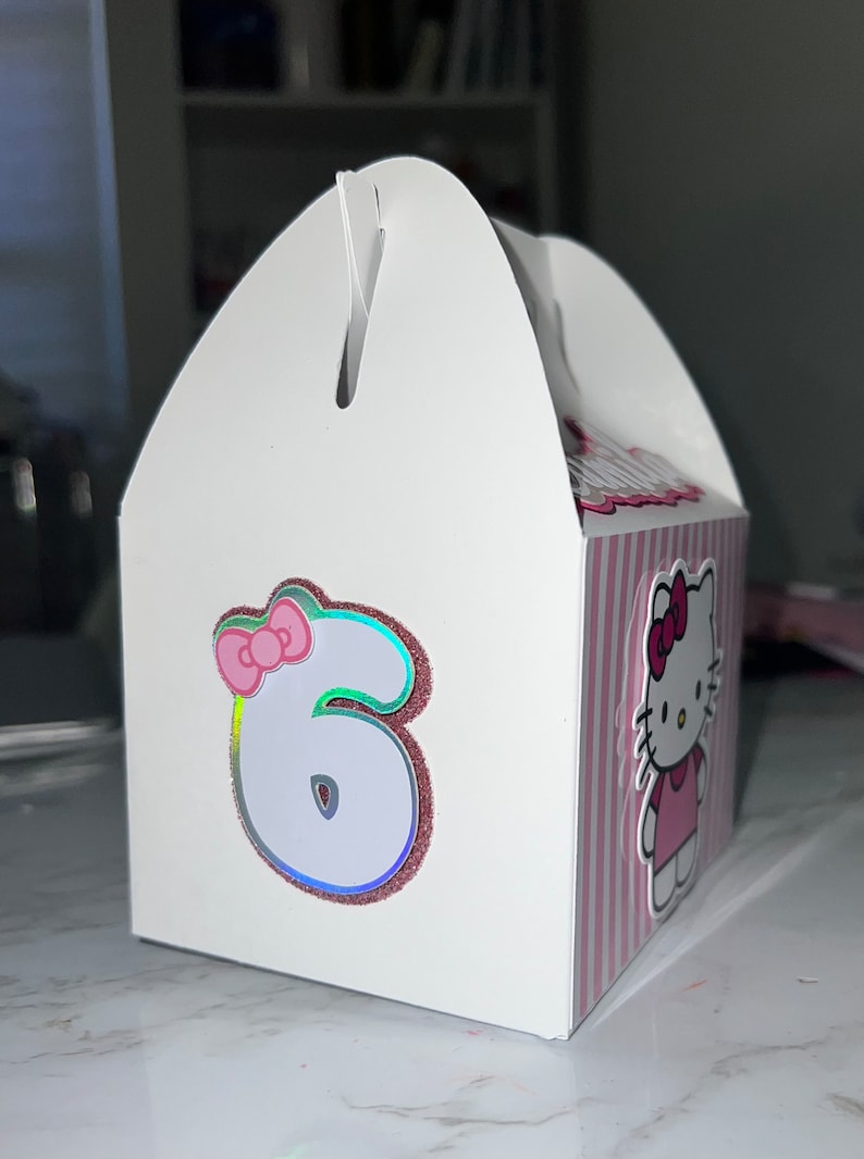 Hello Kitty Favor Boxes | Gable Boxes | Party Decorations | Set of 5 ...