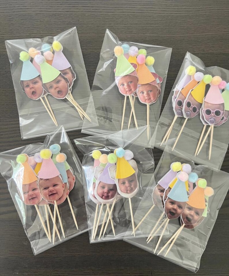 Face Cupcake Toppers | Party Decoration | Set of 12 - Etsy