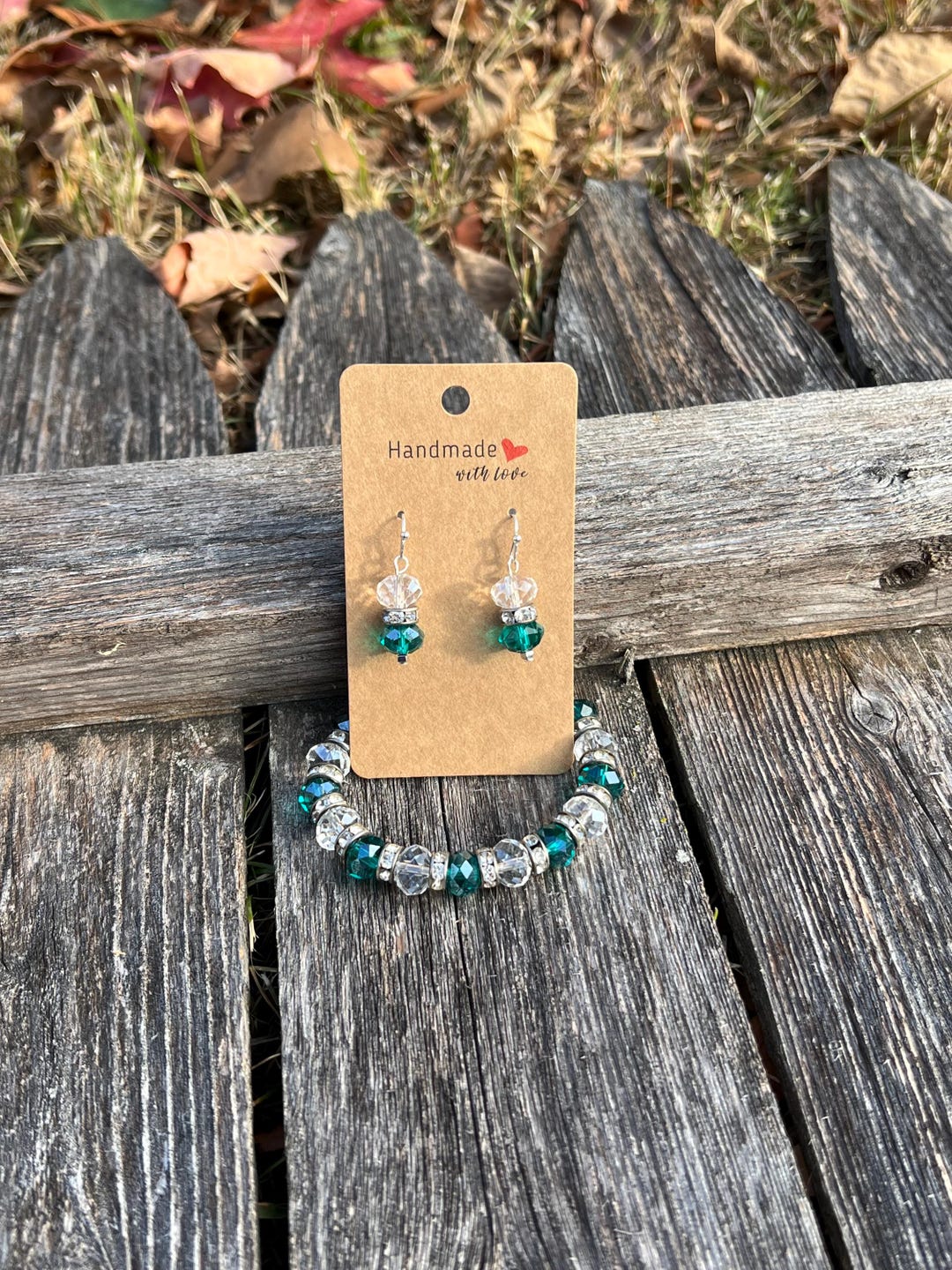 Shimmering Teal Beaded Bracelets & Earrings - Etsy